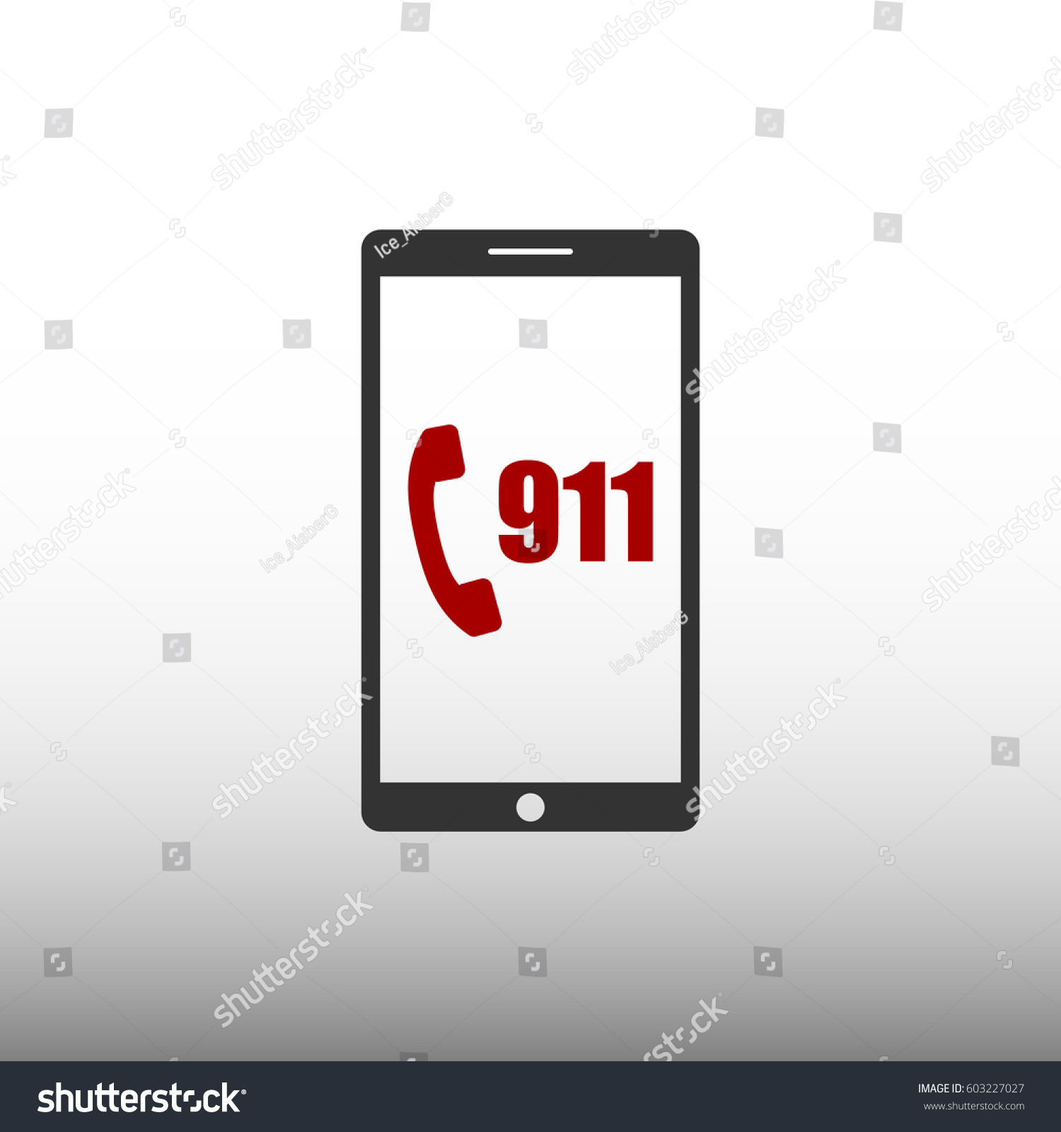 911 Call Mobile Phone Symbol Stock Vector (Royalty Free) 603227027 ...