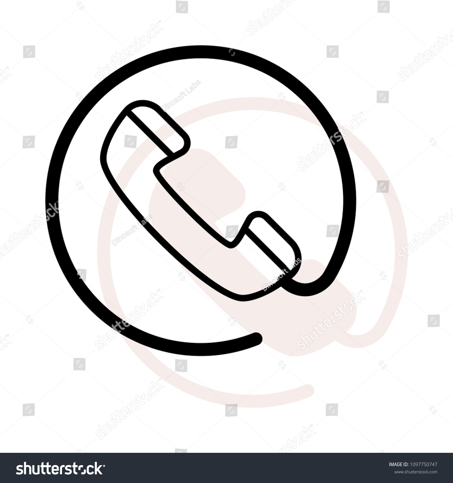 Call Receiver Telephone Stock Vector (Royalty Free) 1097750747