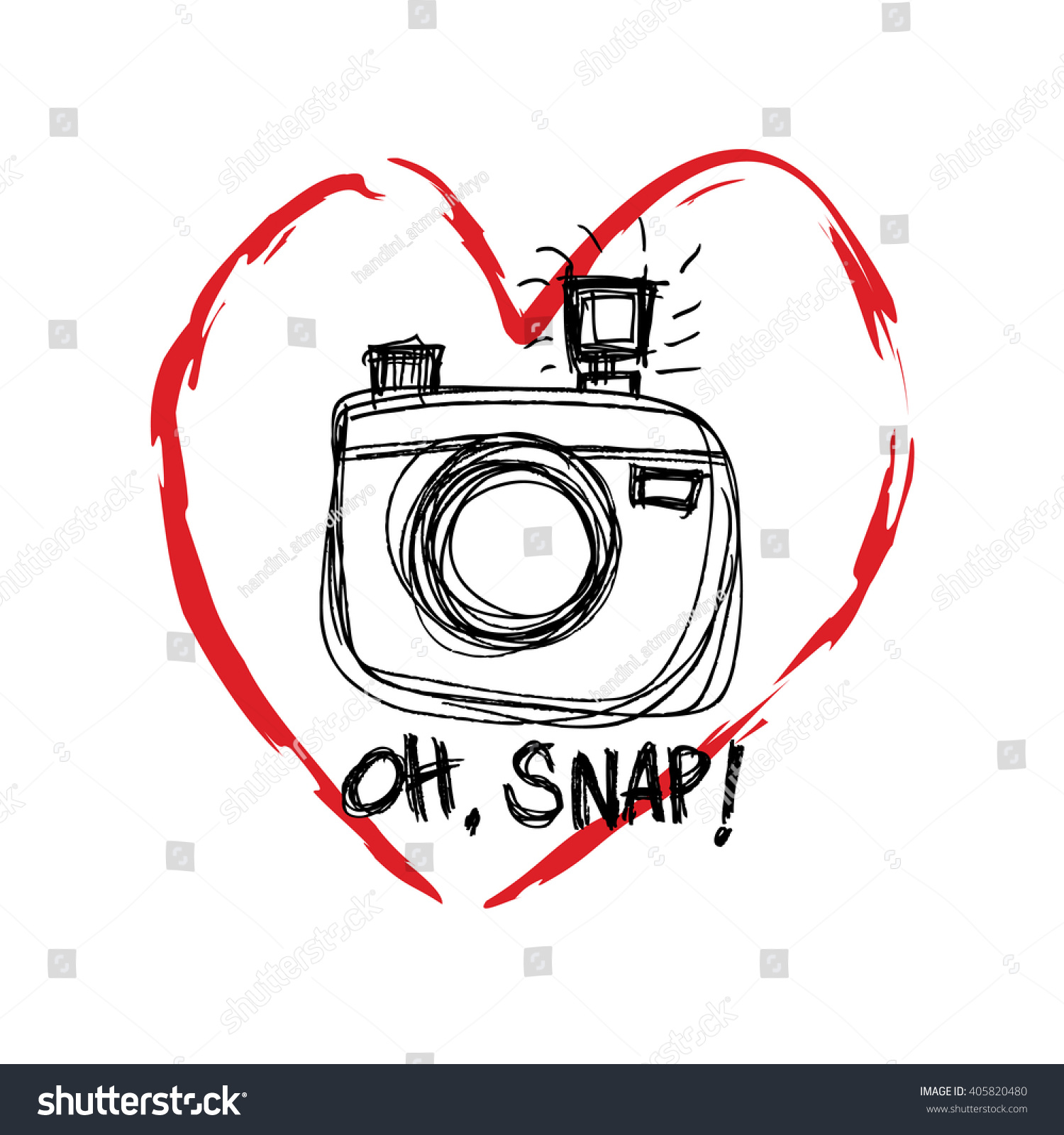Camera Hand Lettering Oh Snap Stock Vector (Royalty Free) 405820480