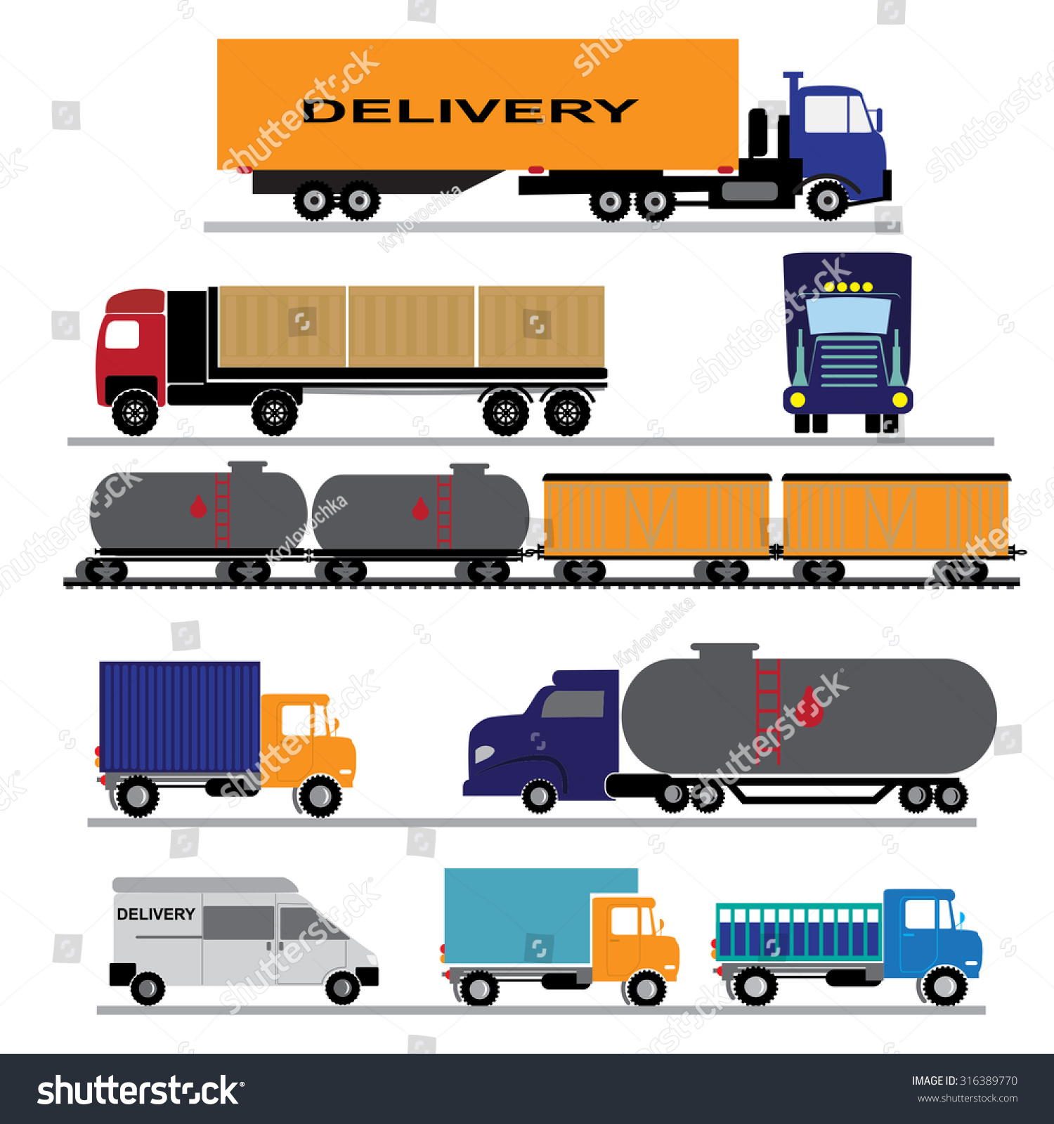 Cargo Transportation Vector Illustration Stock Vector (Royalty Free ...