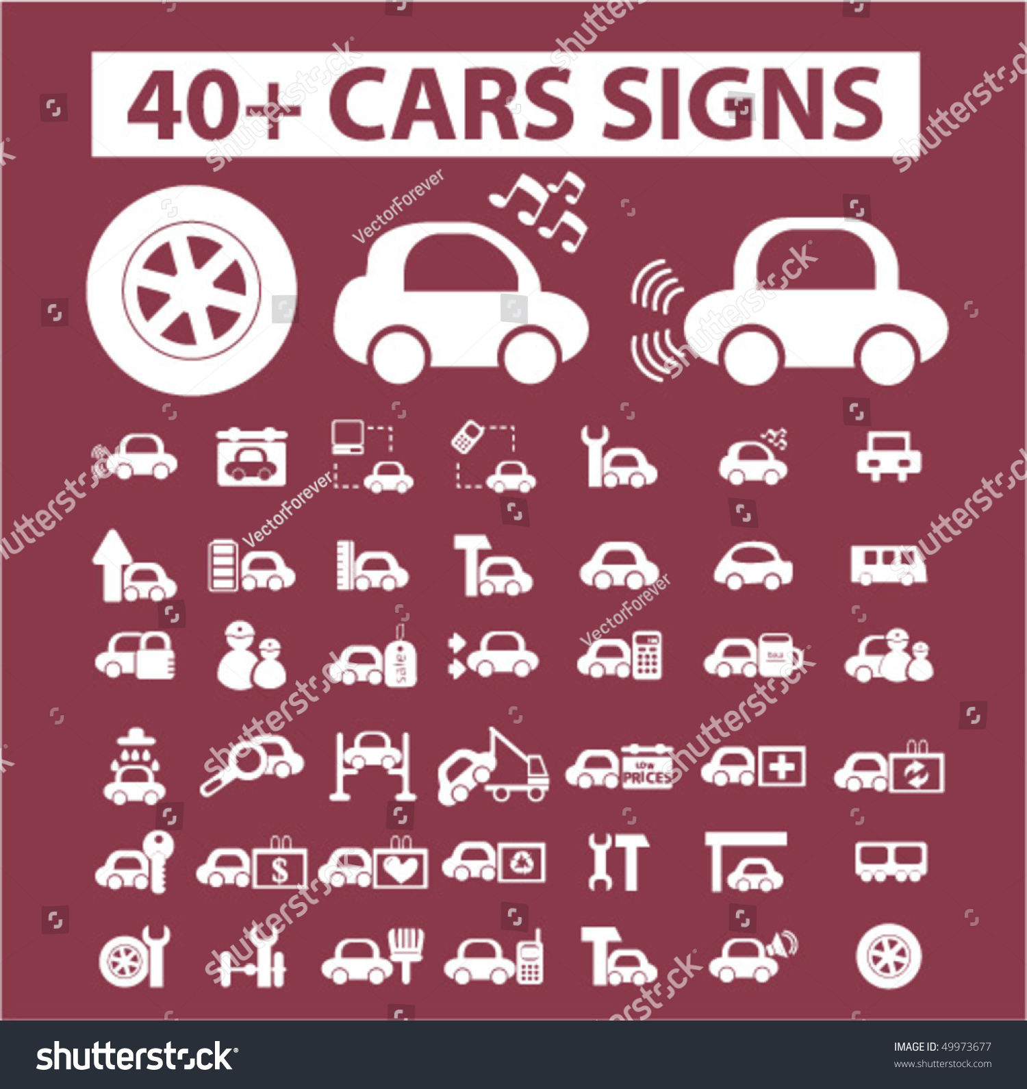 40 Cars Signs Vector: เวกเตอร์สต็อก (ปลอดค่าลิขสิทธิ์) 49973677 ...