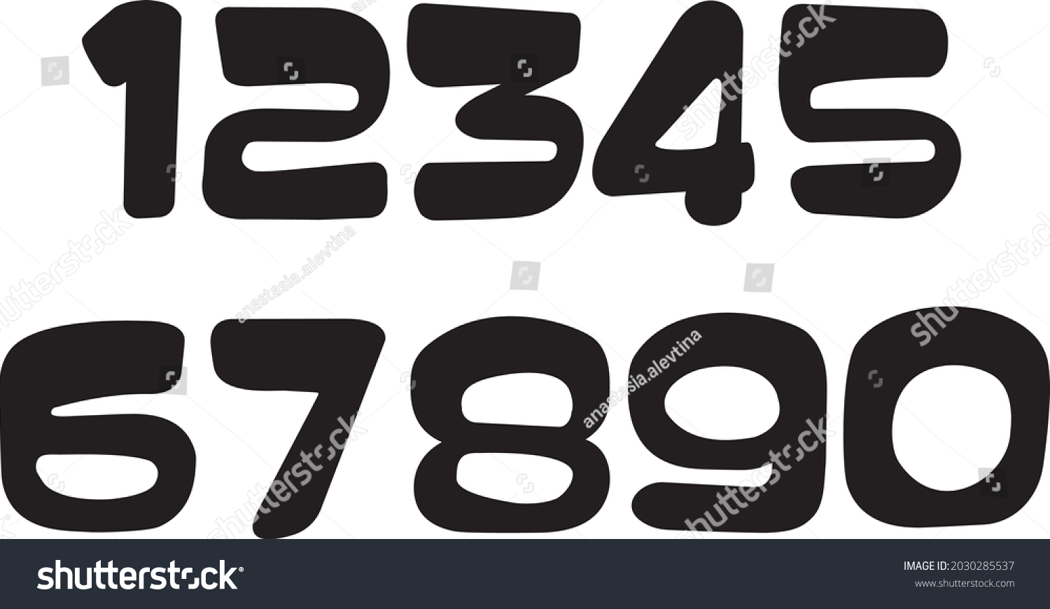 Cartoon Font Vector Drawing Numbers Stock Vector (Royalty Free ...