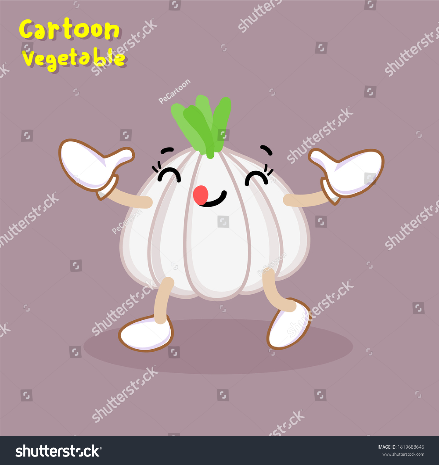 Cartoon Funny Garlic Character Vector Stock Vector (Royalty Free ...
