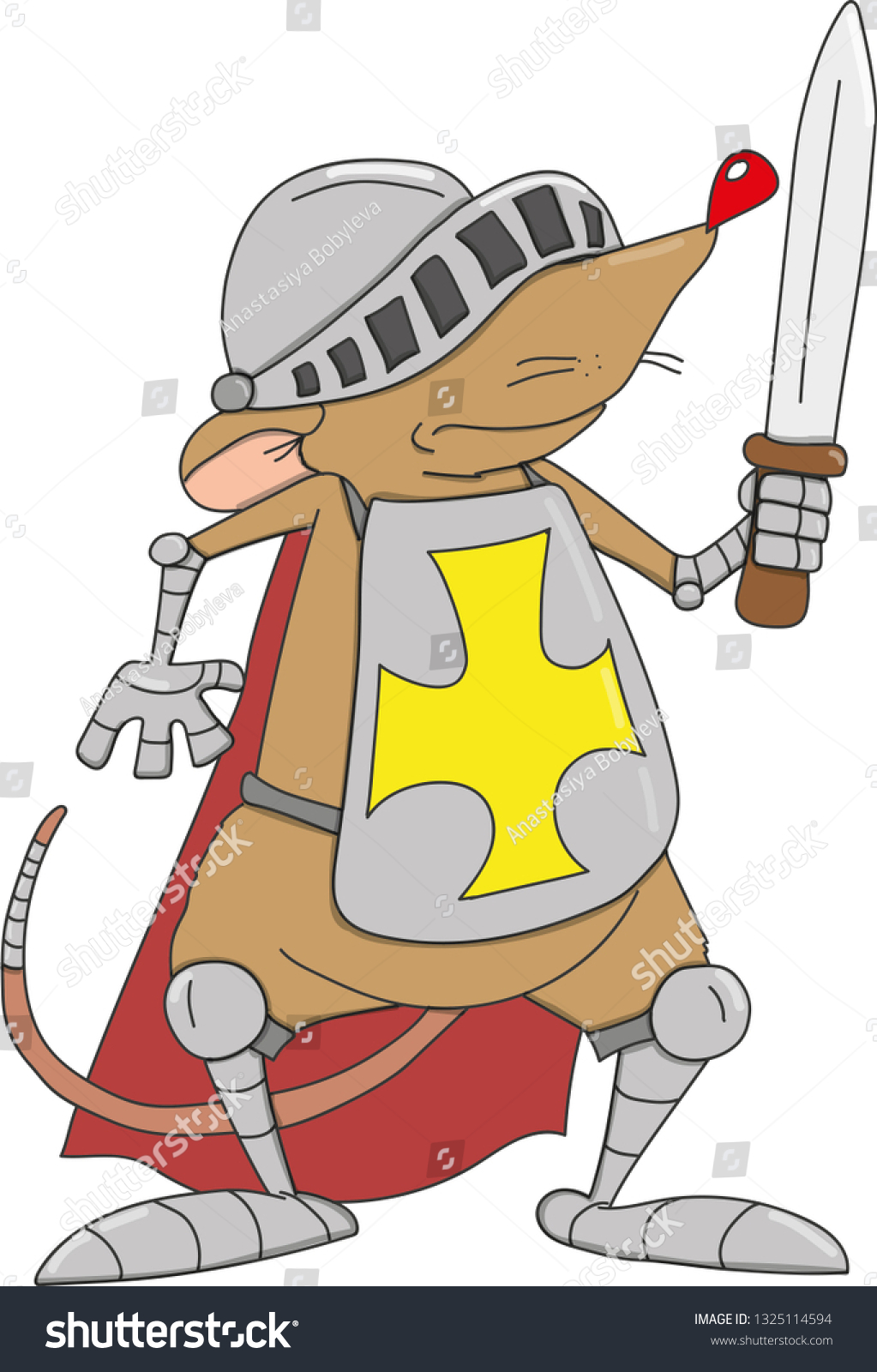Cartoon Knight Mouse Stock Vector (Royalty Free) 1325114594 | Shutterstock