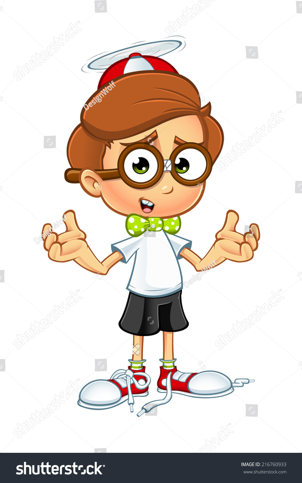 Cartoon Nerd Boy Character Stock Vector (Royalty Free) 216760933