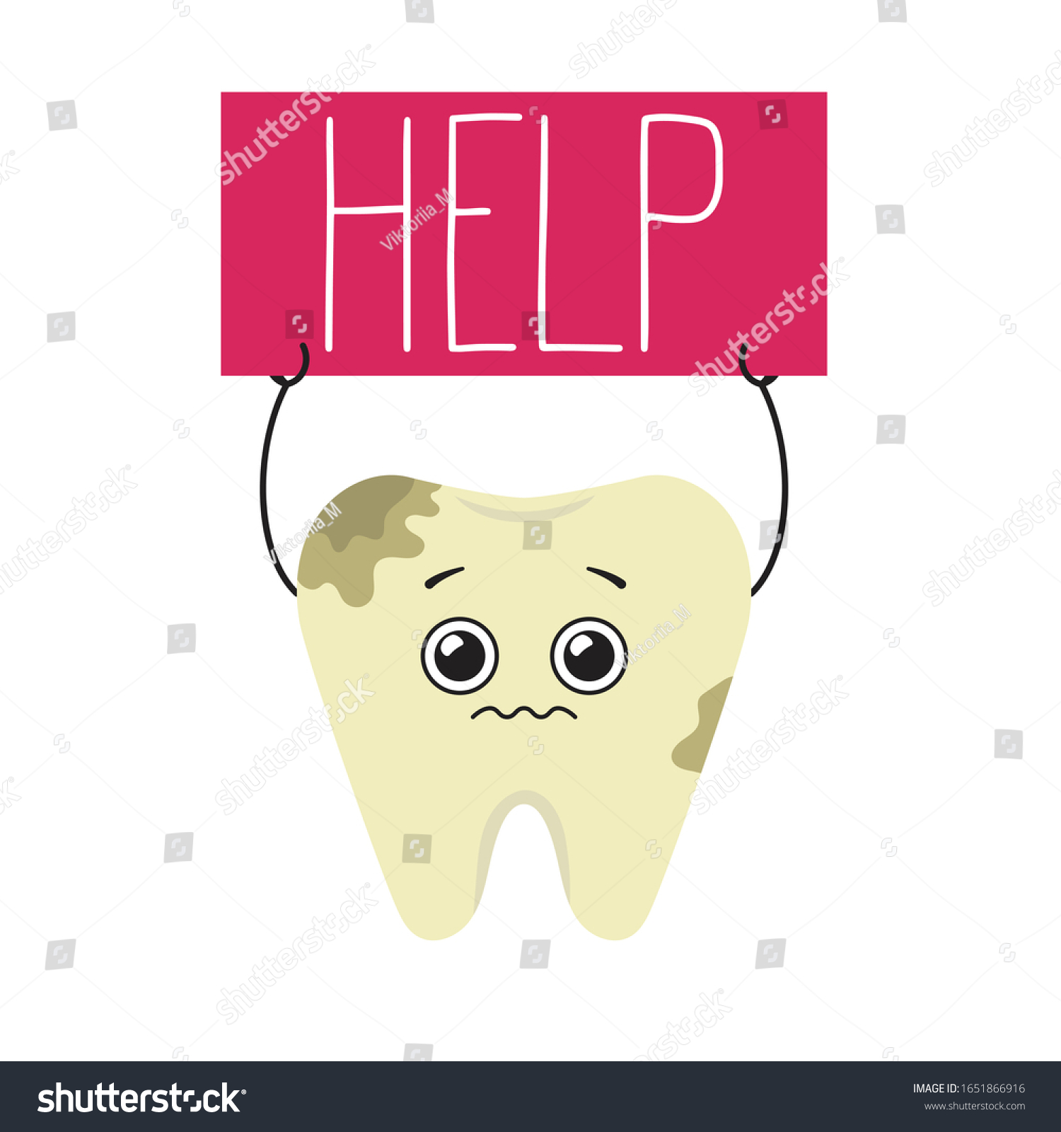Cartoon Sick Tooth Asks Help Vector: เวกเตอร์สต็อก (ปลอดค่าลิขสิทธิ์ ...