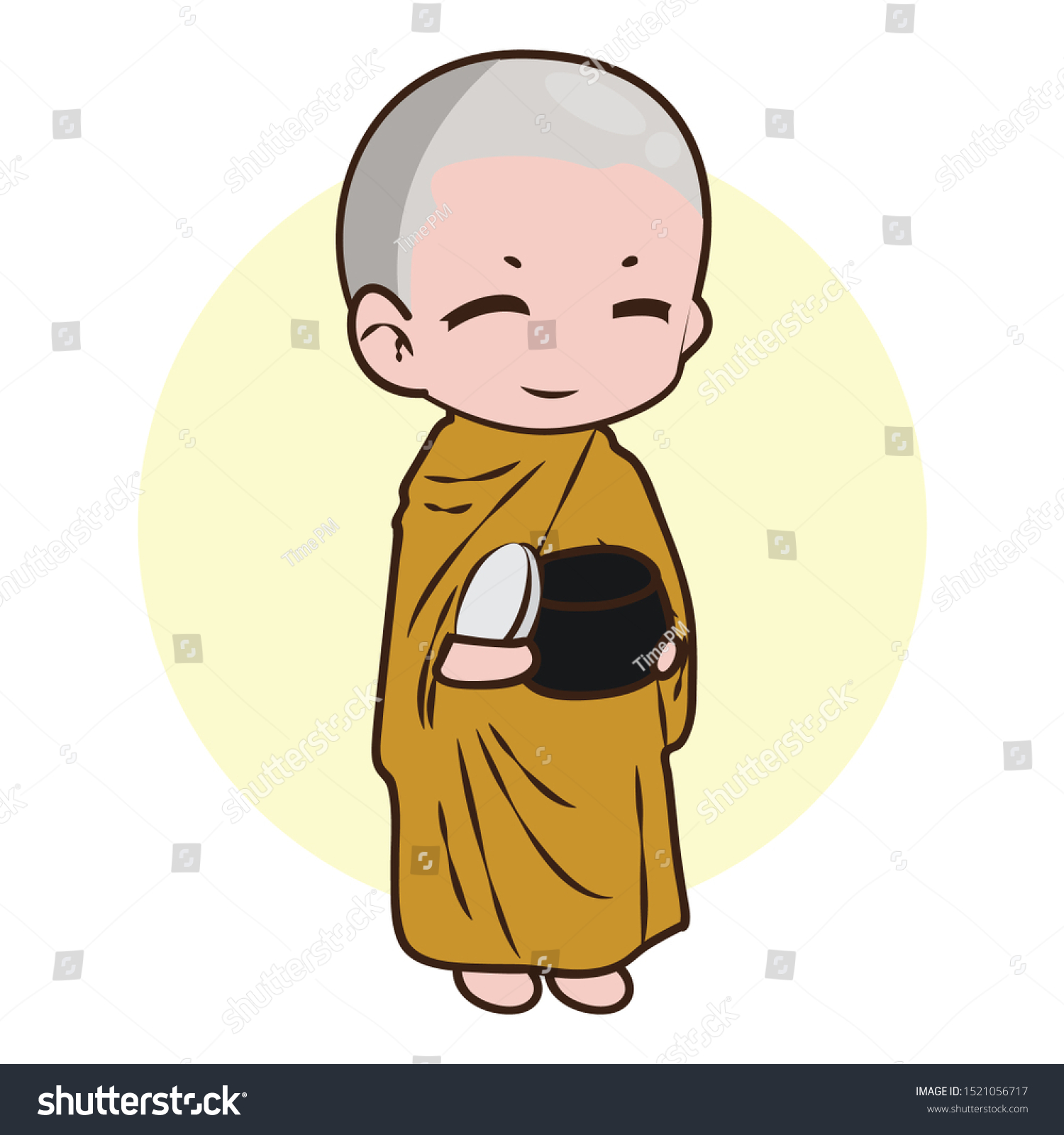 Cartoon Thai Monk Vector Illustrations Stock Vector (Royalty Free ...