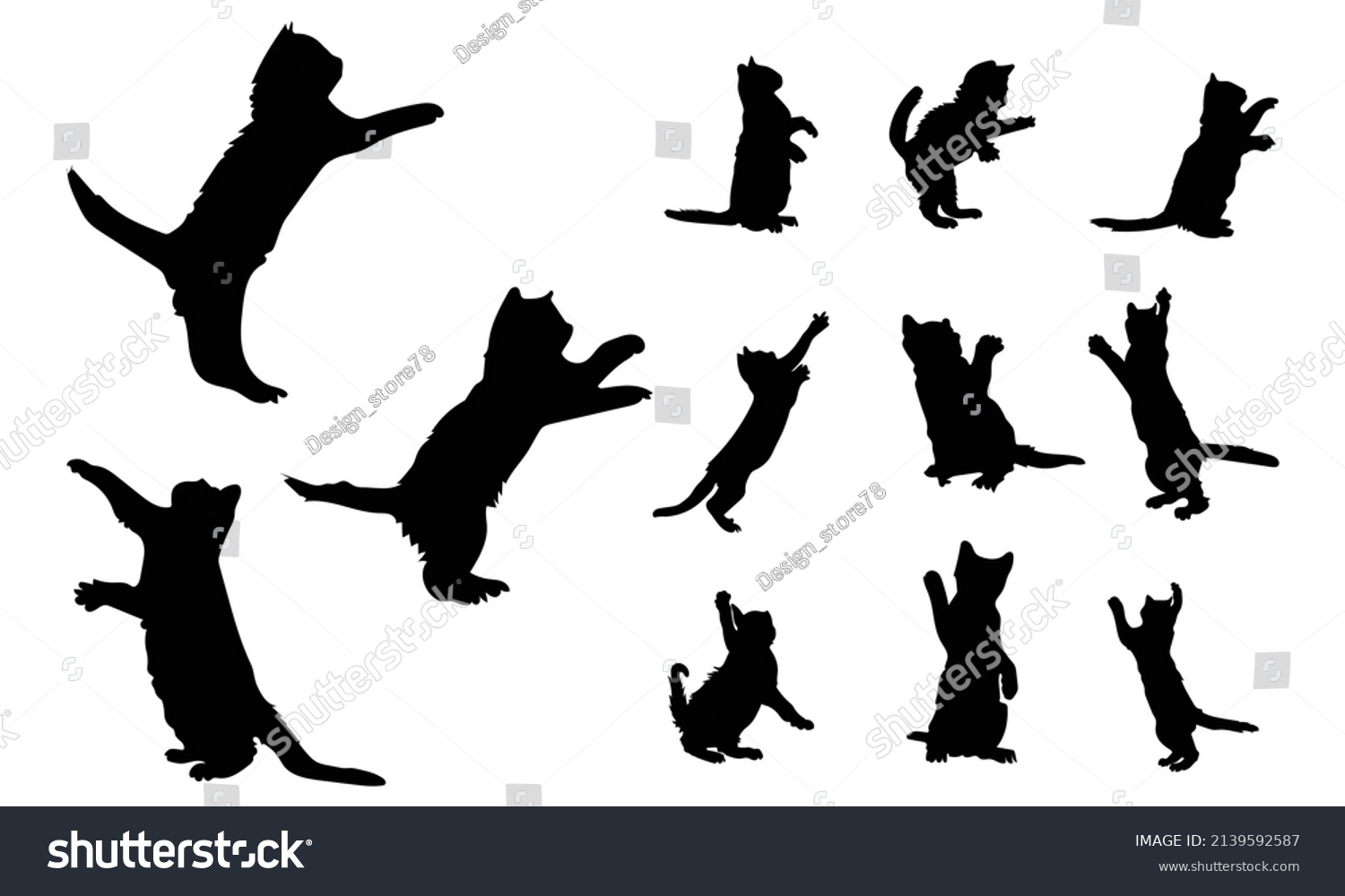 Cat Vector Silhouette Side View Isolated Stock Vector (Royalty Free ...