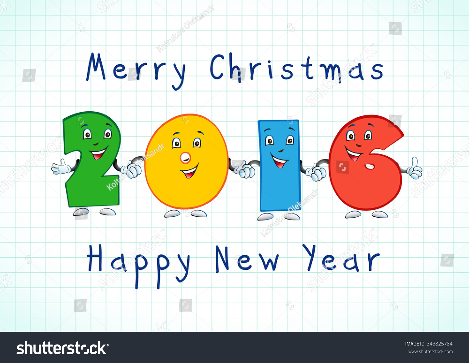 2016 Celebrating Colored Animated Numbers 1 库存矢量图（免版税）343825784 ...
