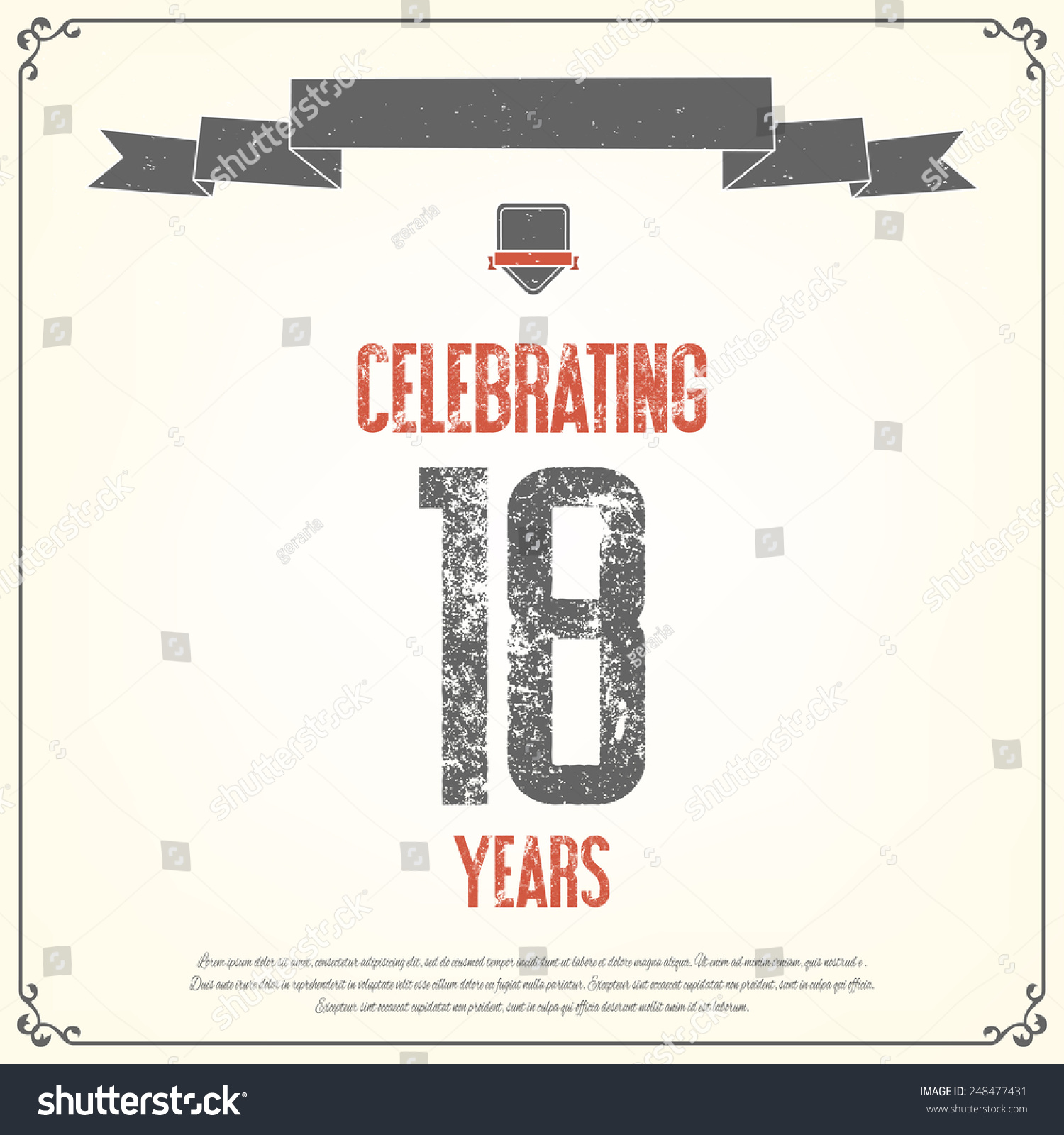 Celebrating 18 Years Placard Vector Illustration: เวกเตอร์สต็อก (ปลอด ...