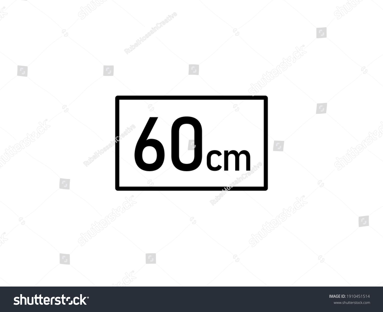 60 Centimeters Icon Vector Illustration Size Stock Vector (Royalty Free ...