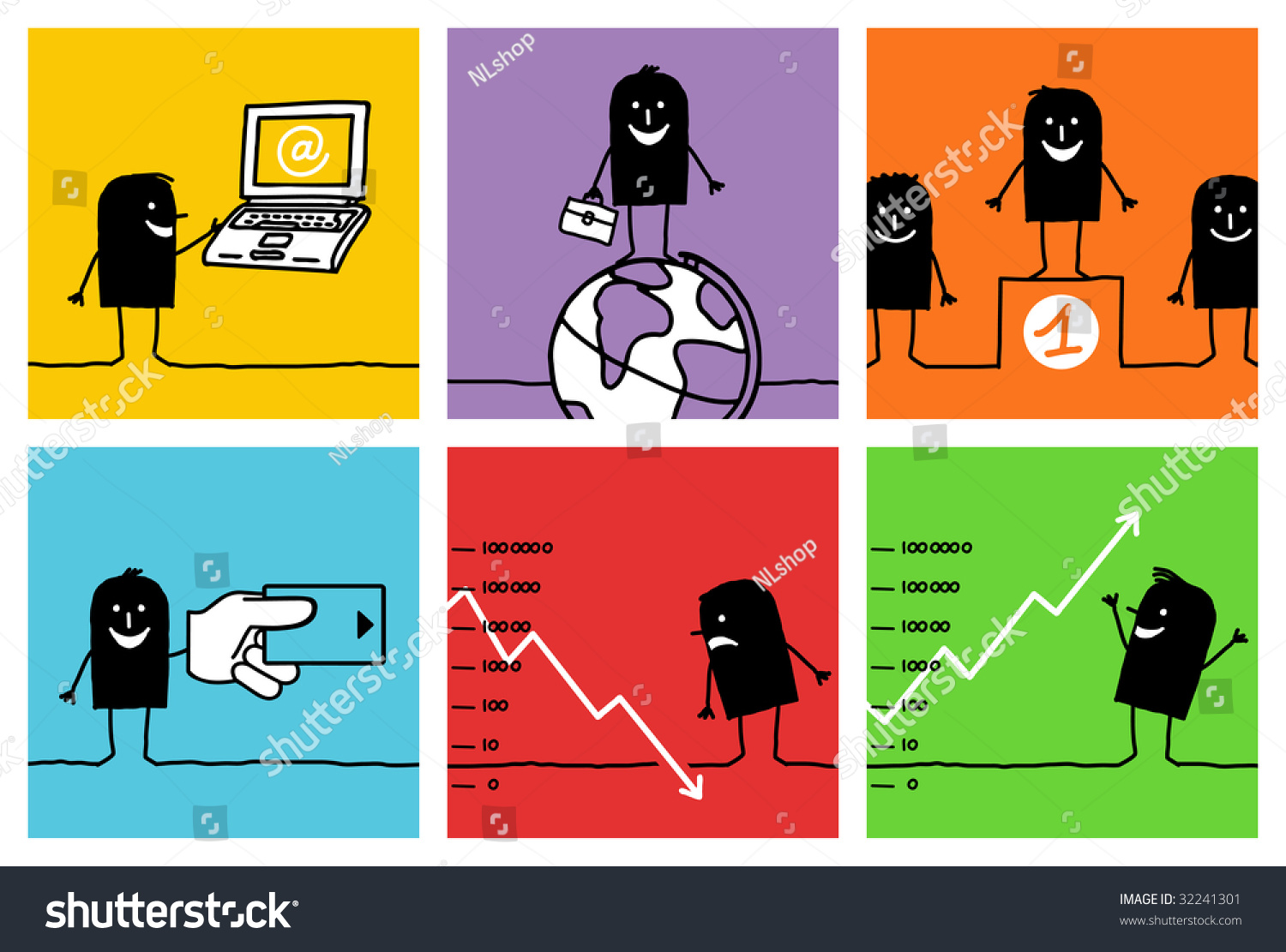 6 Characters Business Concepts 2 Stock Vector (Royalty Free) 32241301 ...
