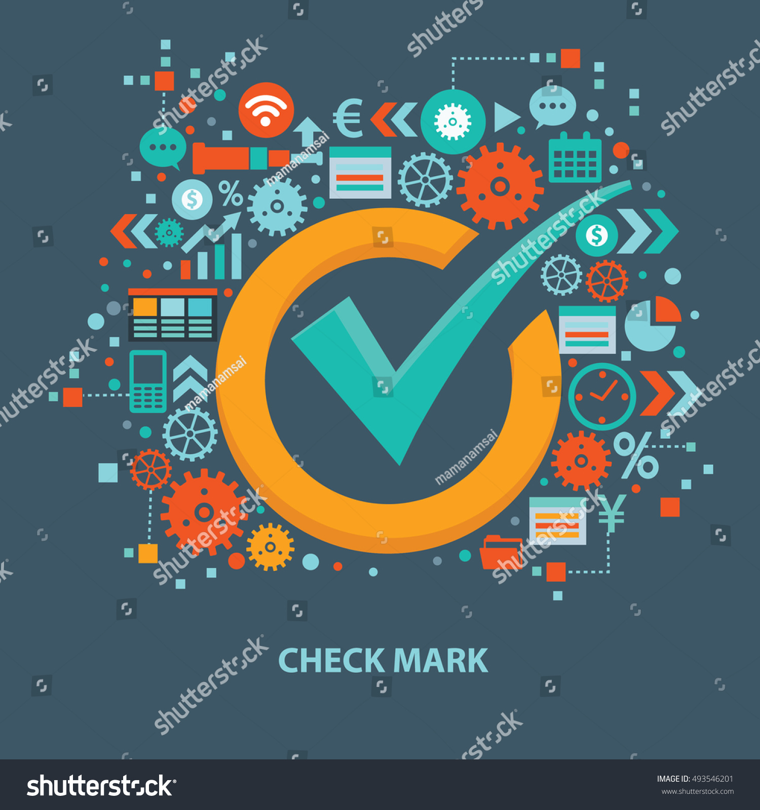 Check Mark Concept Design On Clean: vector de stock (libre de regalías ...