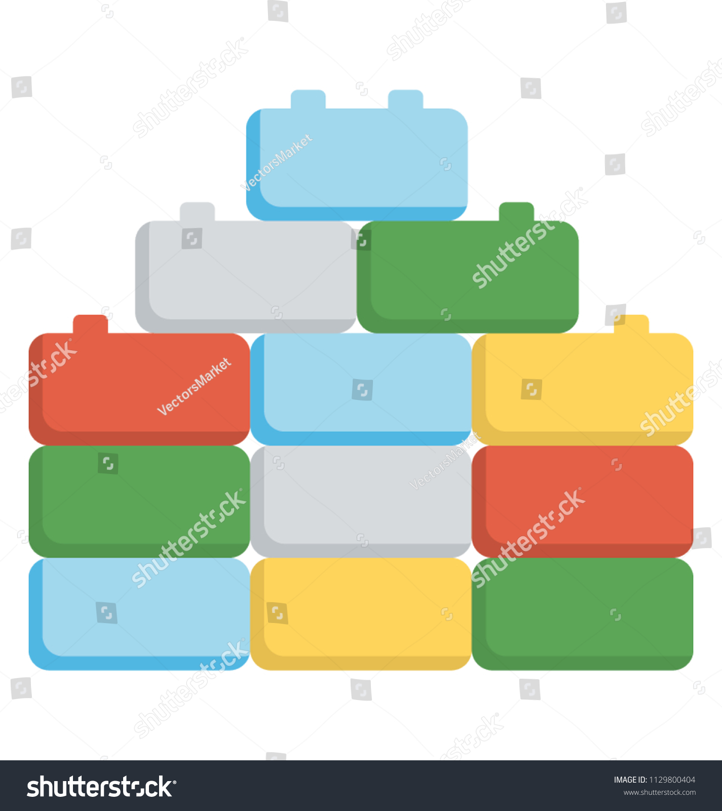 Children Toy Blocks Set Stock Vector (Royalty Free) 1129800404 ...