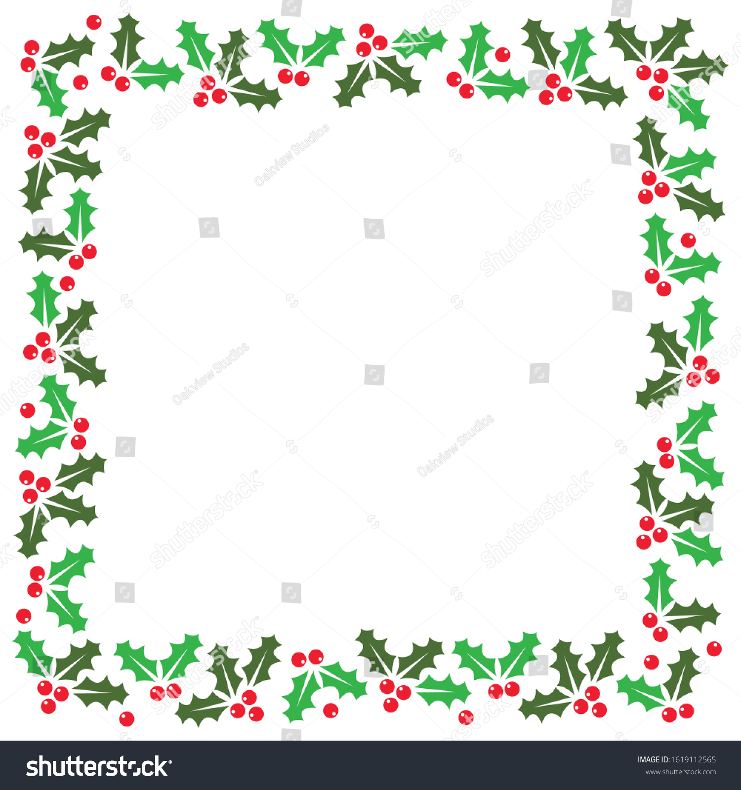 Christmas Holly Border Frame Vector Stock Vector (Royalty Free ...