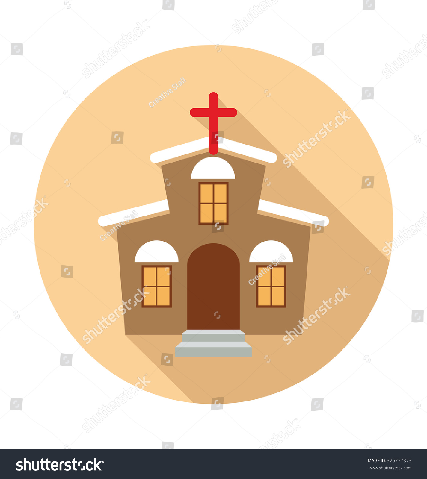 Church Colored Vector Icon Stock Vector (Royalty Free) 325777373
