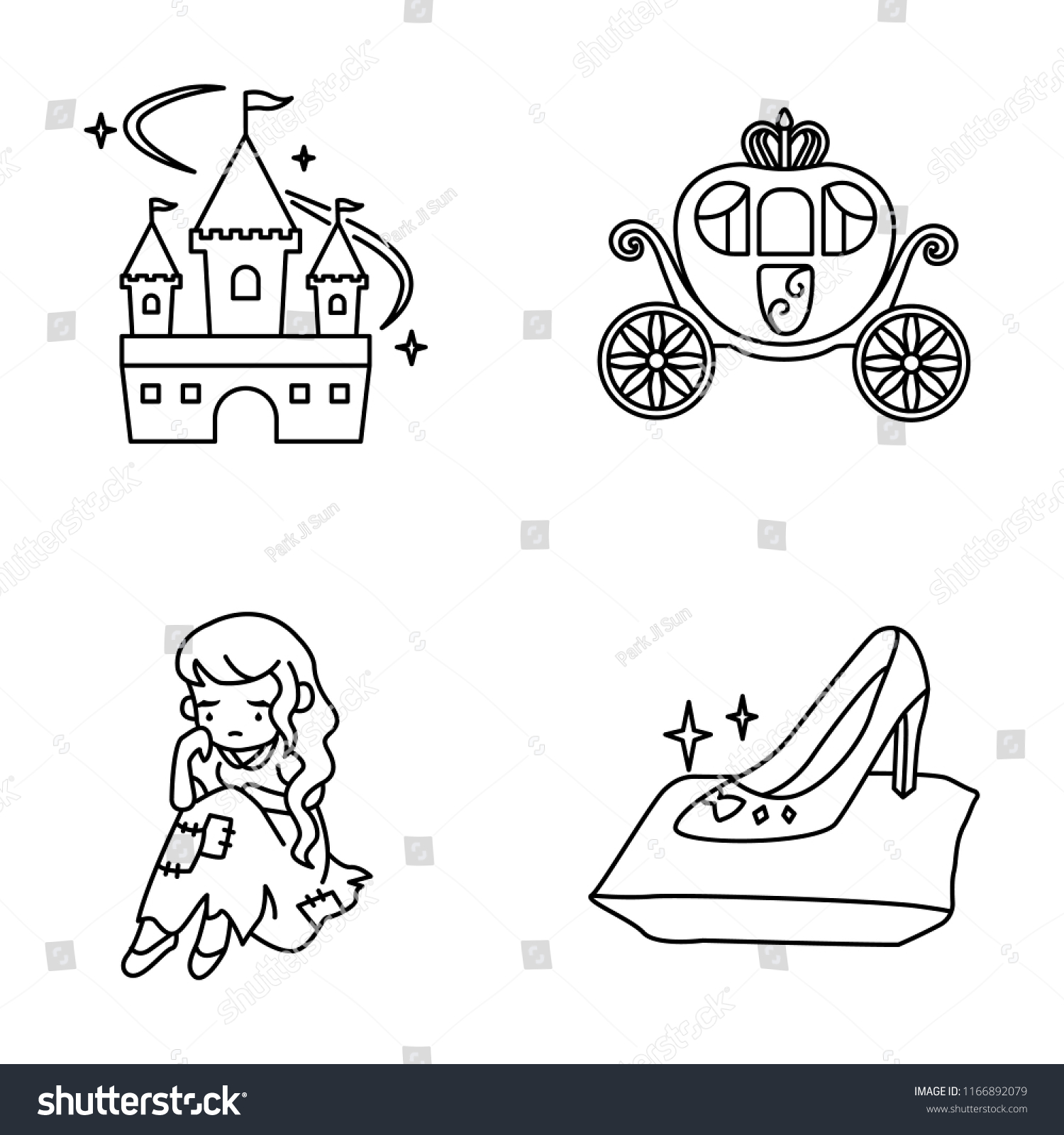Cinderella Vector Icons Stock Vector (Royalty Free) 1166892079 ...