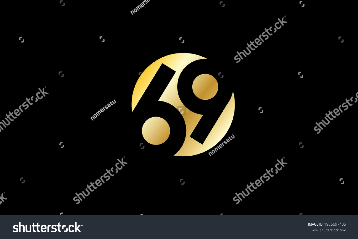 69 Circle Gold Negative Space Number Stock Vector (Royalty Free) 1986697406
