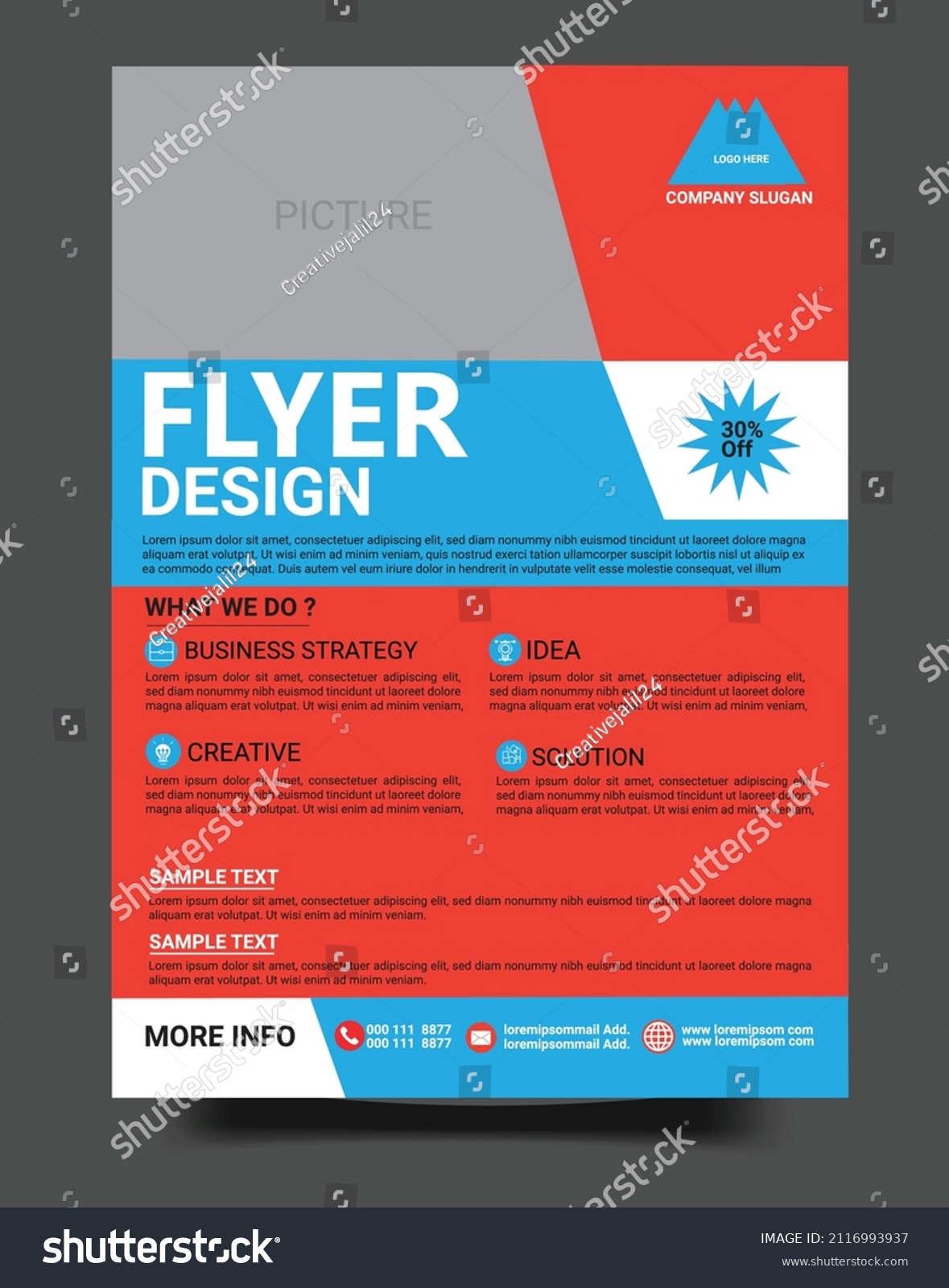 Clean Modern Flyer Design Template Stock Vector (Royalty Free ...