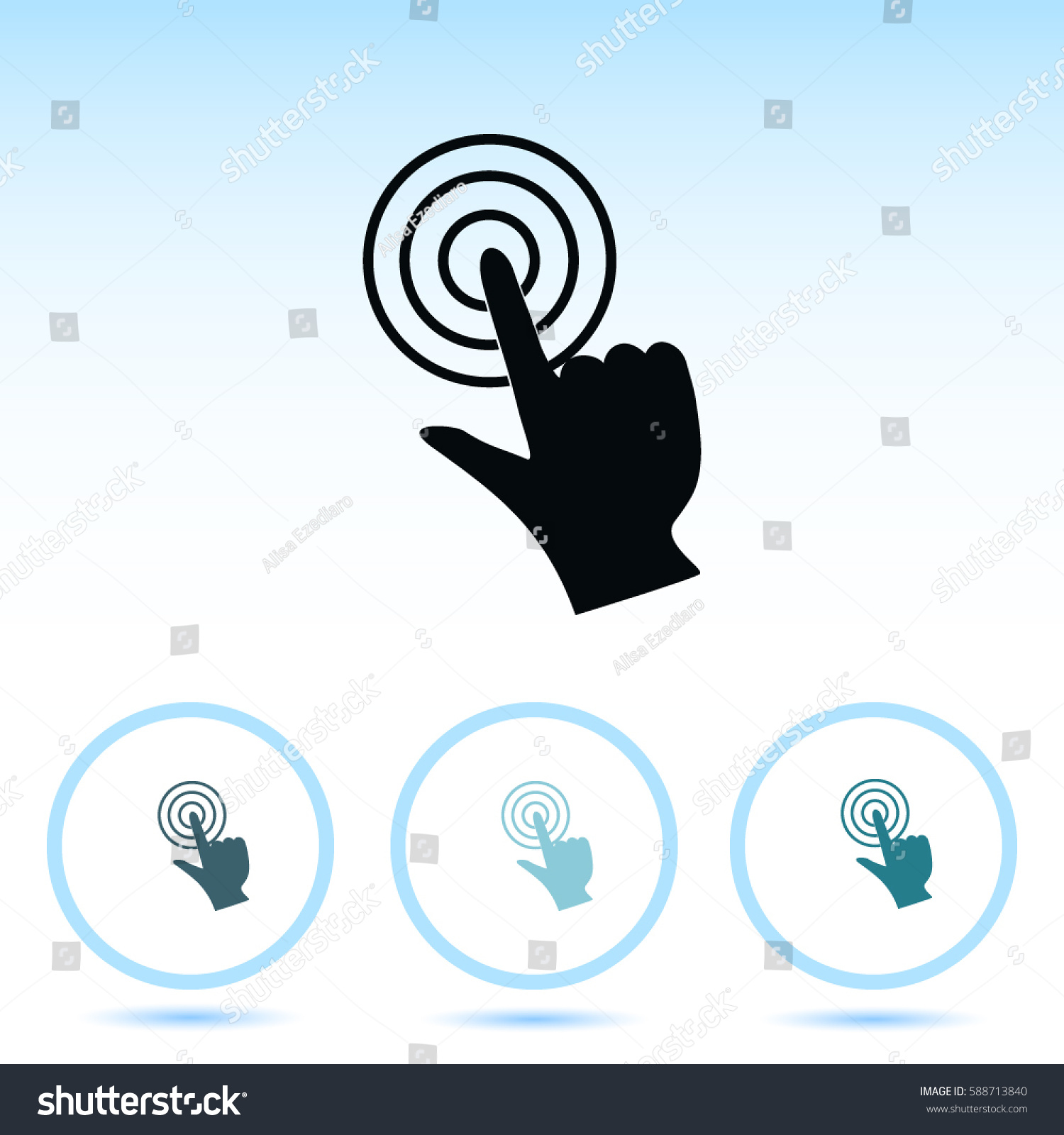 Click Hand Icon Stock Vector (Royalty Free) 588713840 | Shutterstock