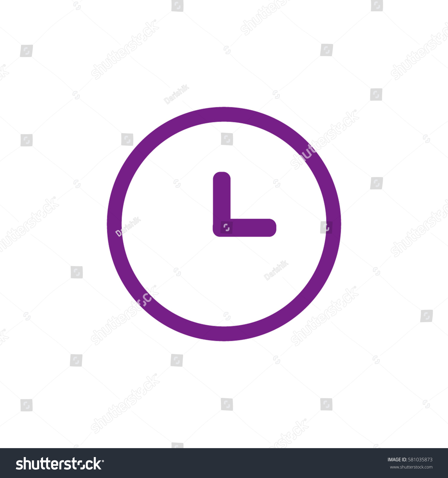 Clock Icon Violet Icon Stock Vector (Royalty Free) 581035873 | Shutterstock