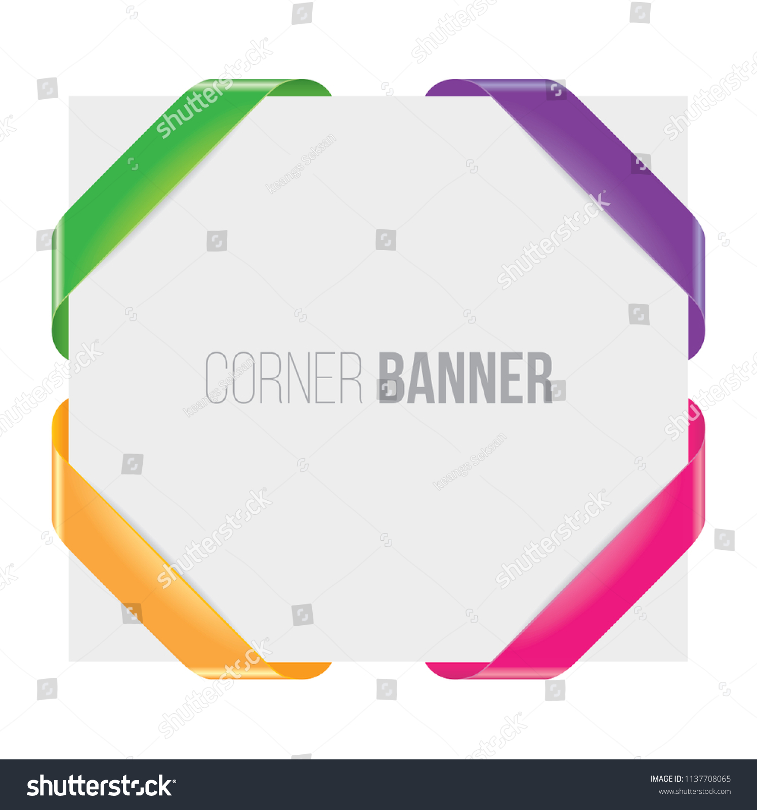 4 Color Corner Banner Vector Illustration Stock Vector (Royalty Free ...