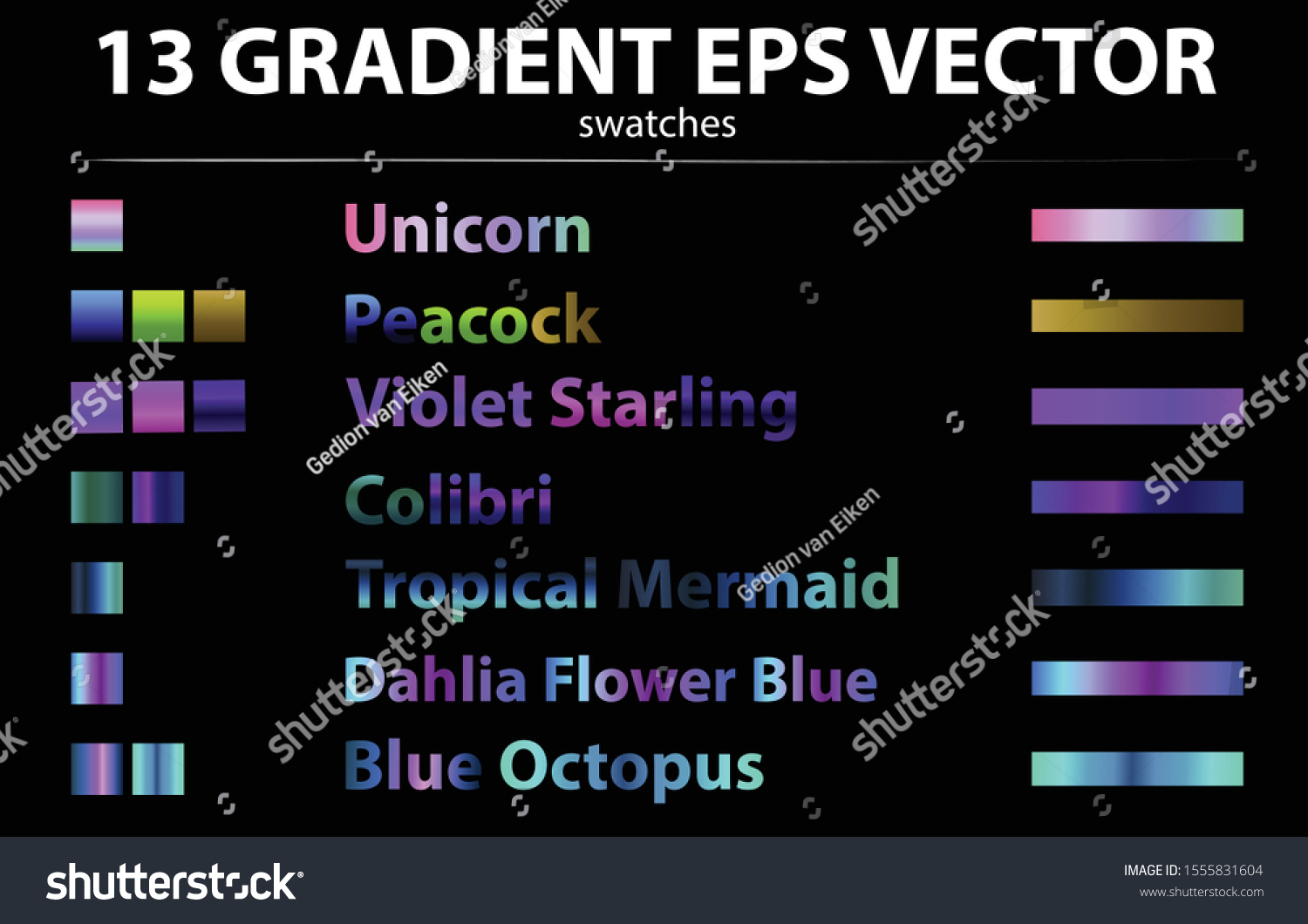 13 Color Gradient Swatches Eps Vector Stock Vector (Royalty Free ...