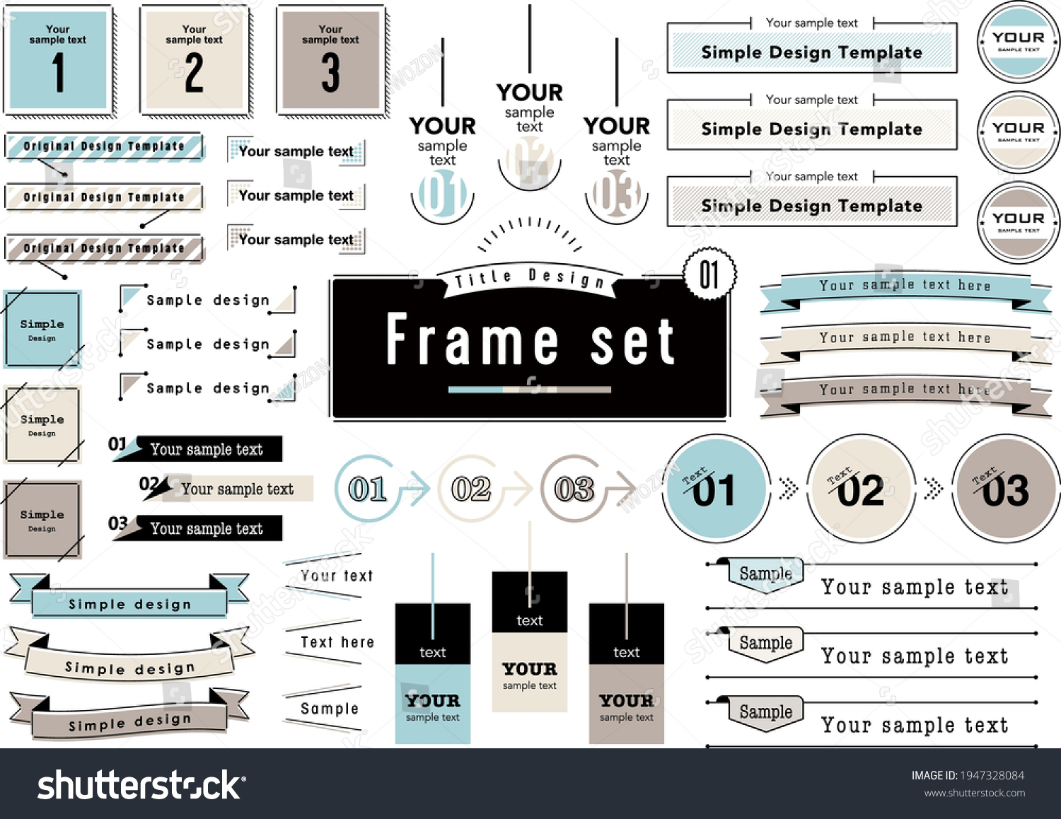 3 Color Title Design Frame Set Stock Vector (Royalty Free) 1947328084 ...