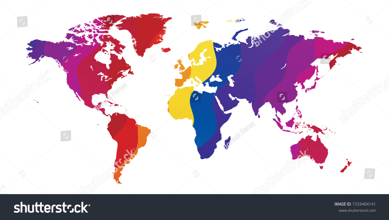 Colorful Vector World Map North South: vector de stock (libre de ... Colorful Vector World Map North South: vector de stock (libre de ...