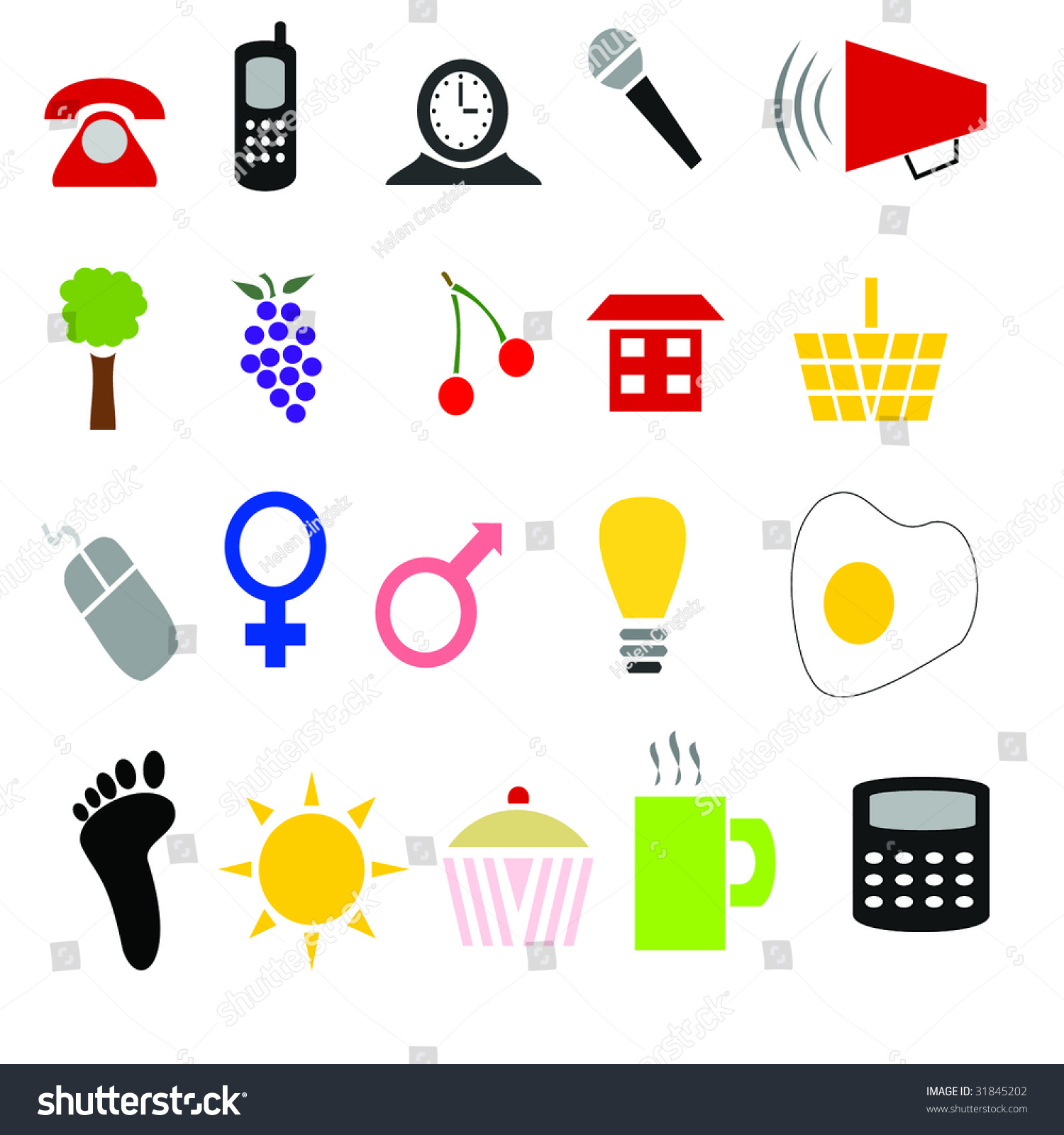 20 Colourful Icons Stock Vector (Royalty Free) 31845202 | Shutterstock