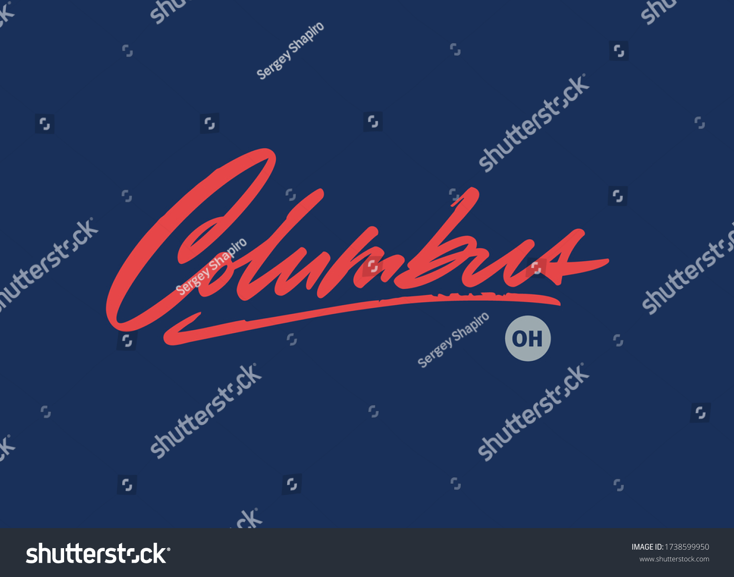 Columbus Custom Script Lettering Editable Colours Stock Vector (Royalty ...