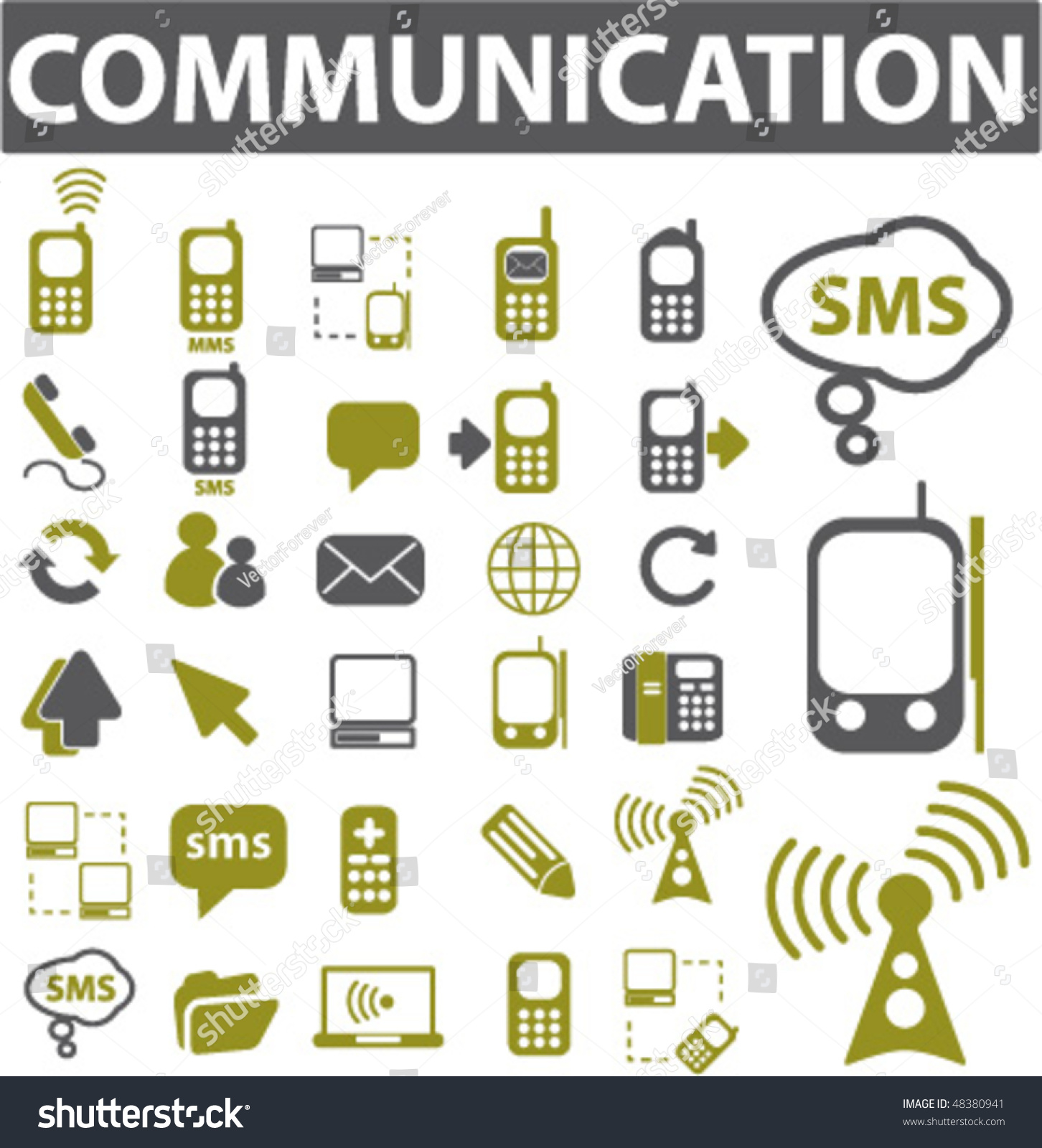 20 Communication Signs Vector Stock Vector (Royalty Free) 48380941 ...
