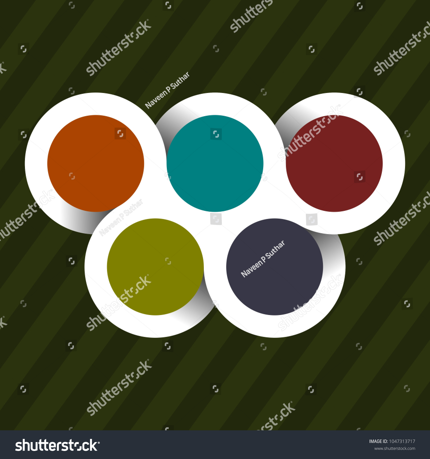 5 Connected Circle Infographic Vector Illustration Stock Vector ...