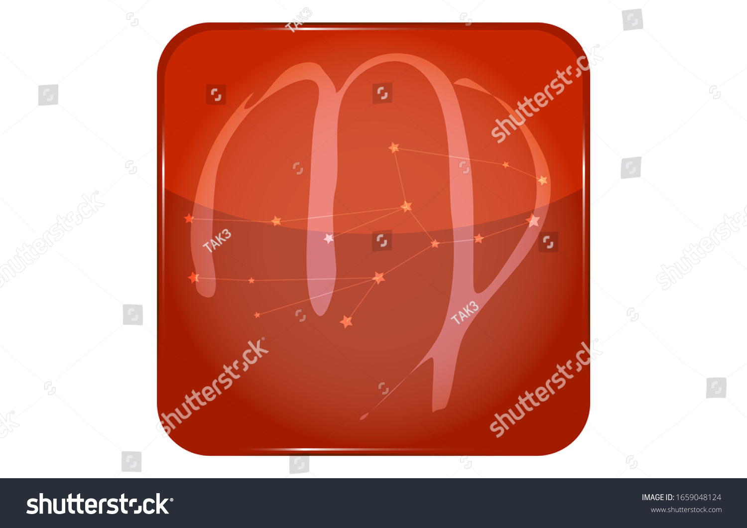 12 Constellations Red Button Icon Star Stock Vector (Royalty Free ...