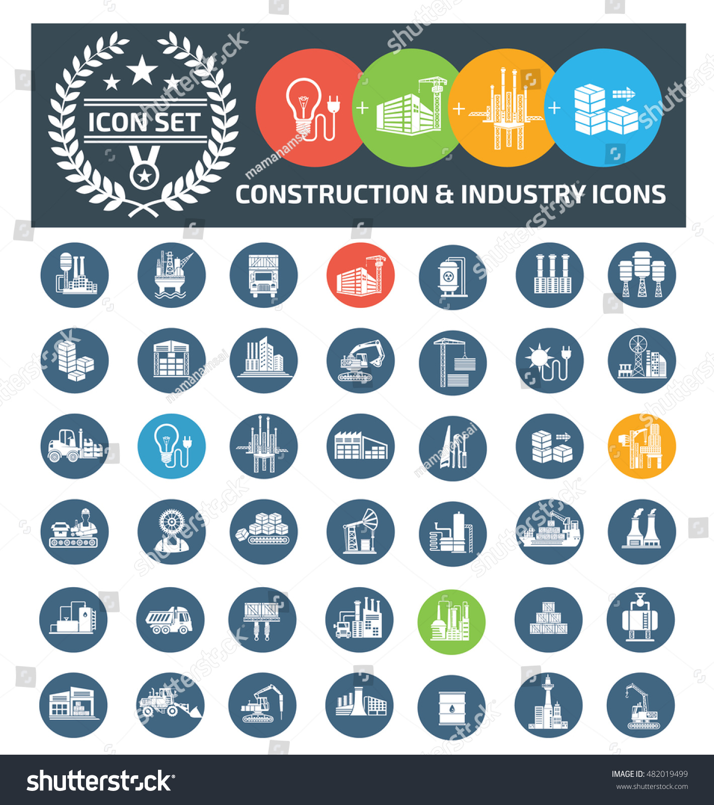 Construction Industry Icons Designclean Vector Stock Vector (Royalty ...