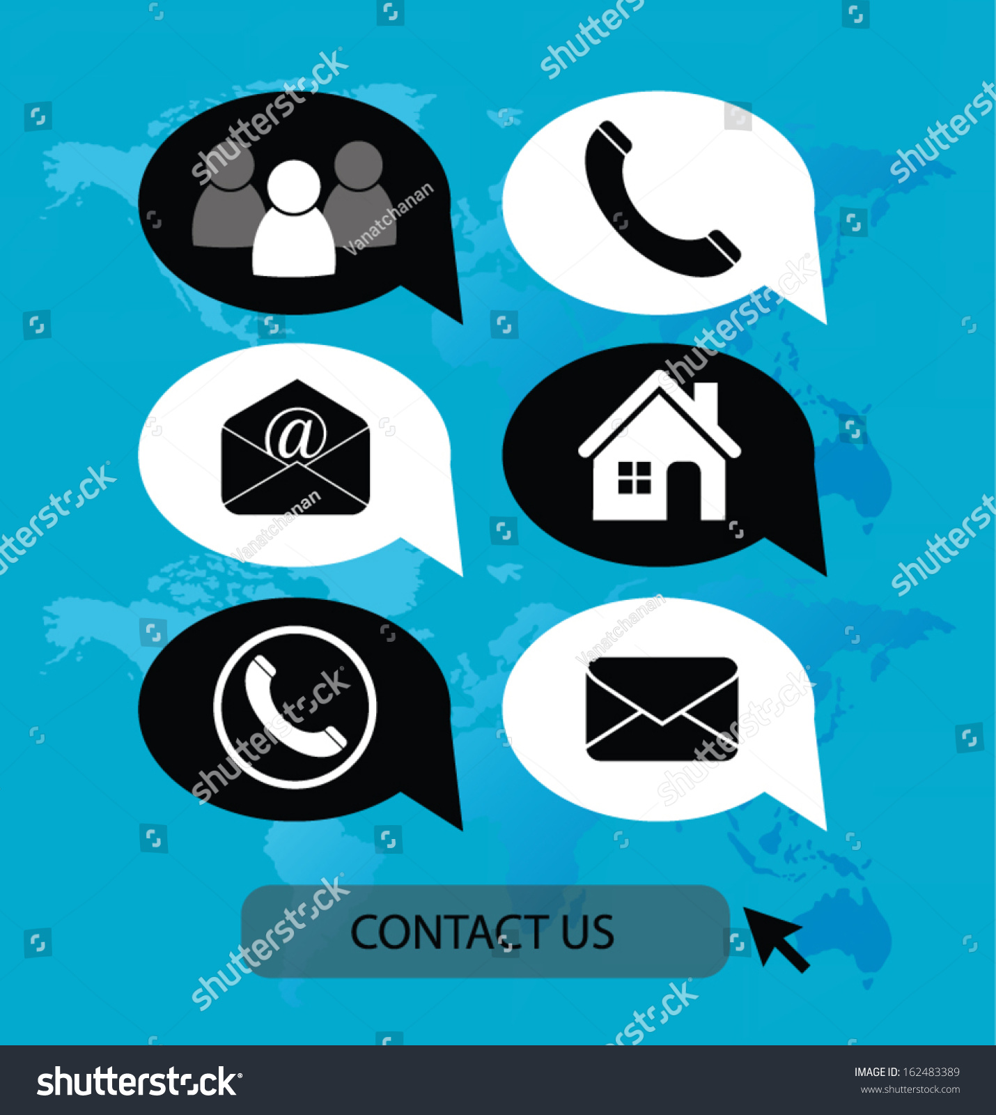 Contact Us Vector Illustration Stock Vector (Royalty Free) 162483389 ...