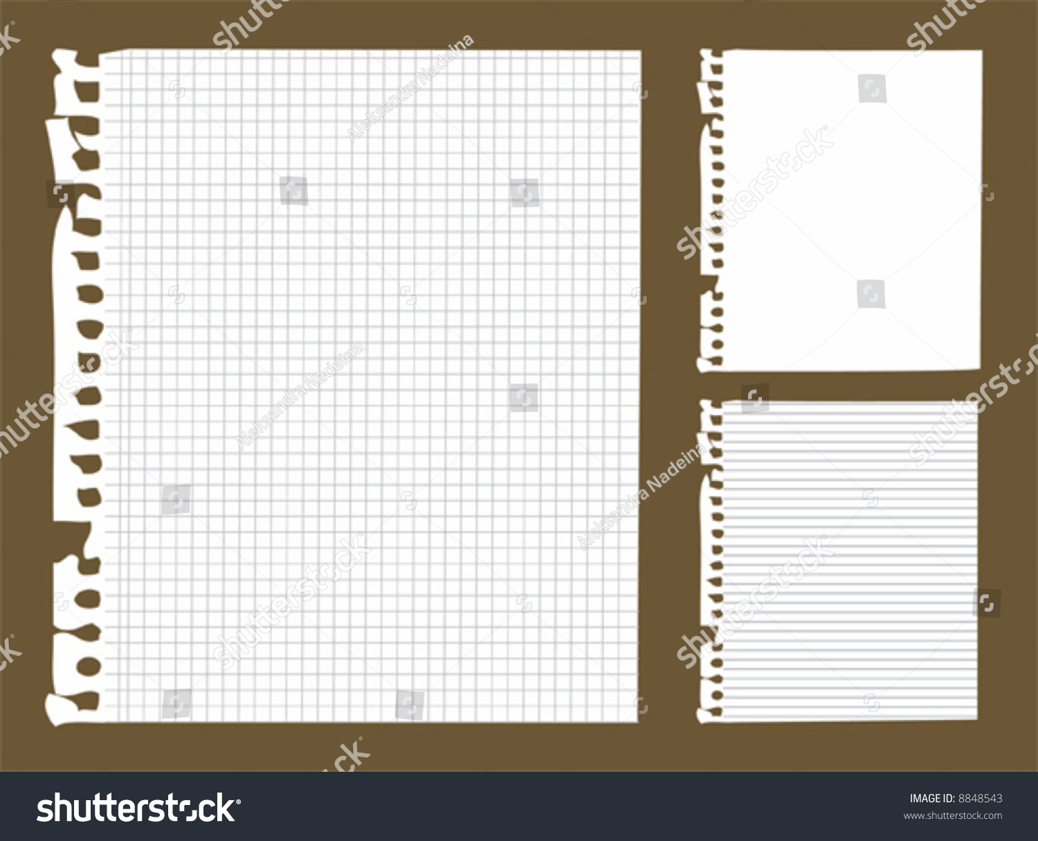 3 Copybook Paper Isolated Clipping Path Stock Vector (Royalty Free ...