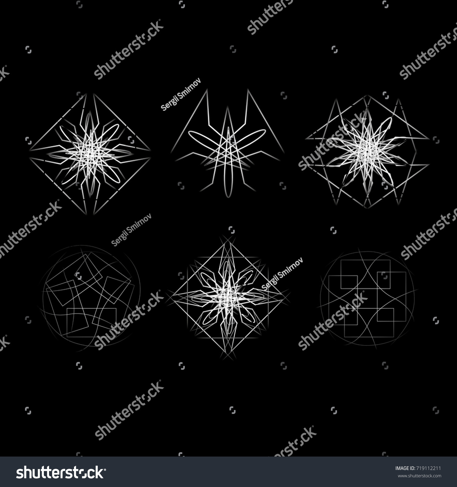Cosmic Geometry Astrological Star Pattern Symbols Stock Vector (Royalty ...