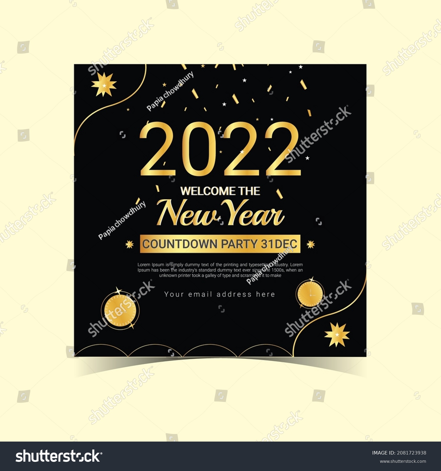 Vektor Stok 2022 Countdown Social Media Post (Tanpa Royalti) 2081723938 ...