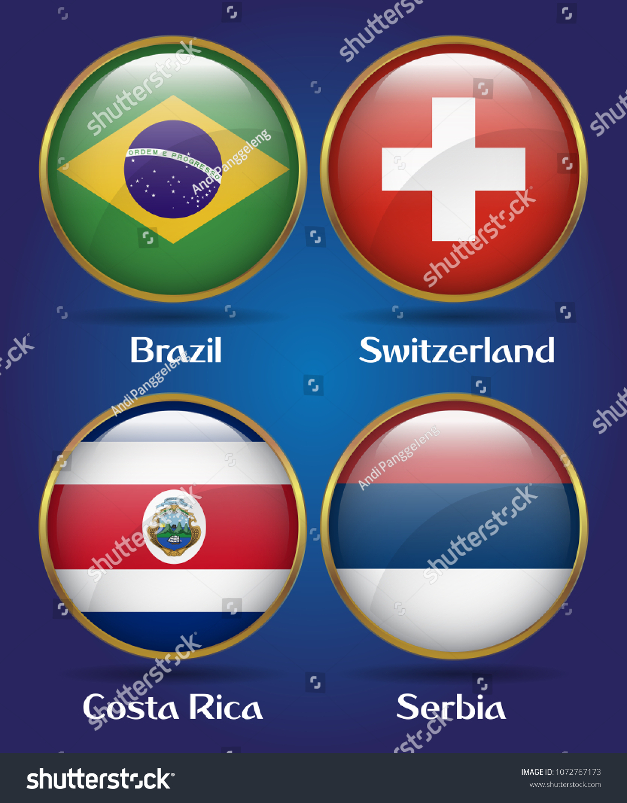 4 Countries Flags Group E Soccer Stock Vector (Royalty Free) 1072767173 ...