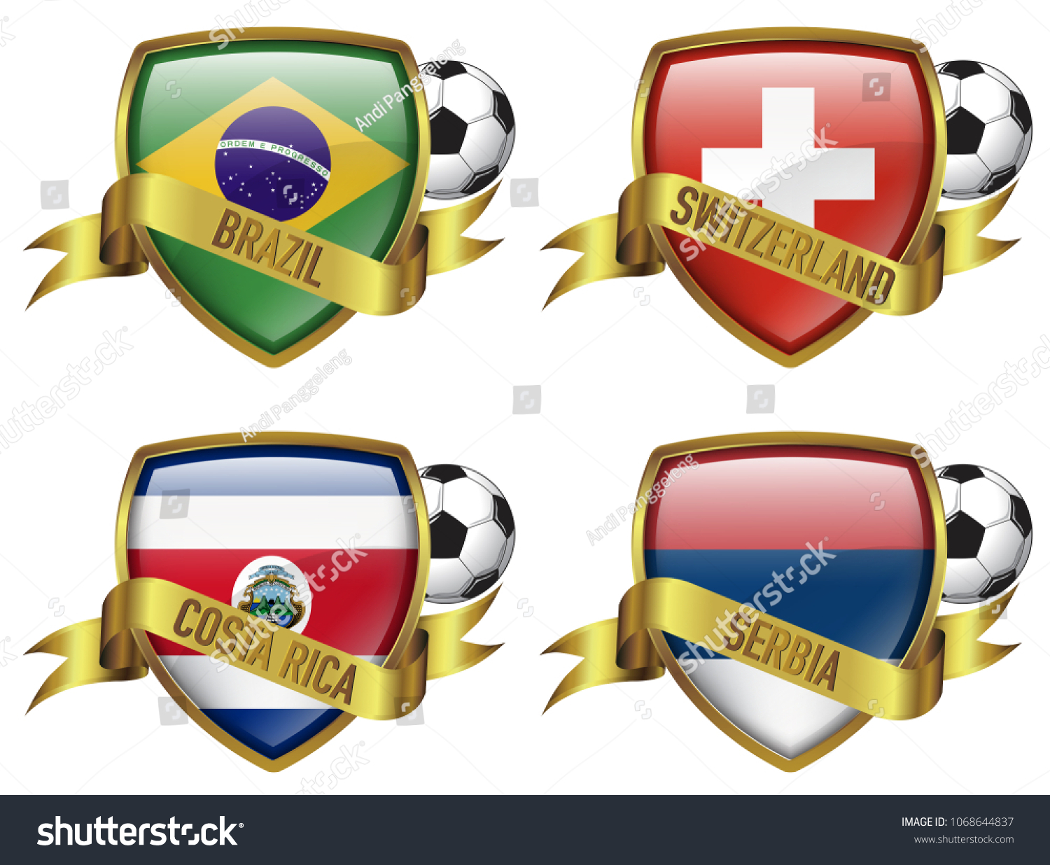 4 Countries Flags Icon Group E Stock Vector (Royalty Free) 1068644837 ...