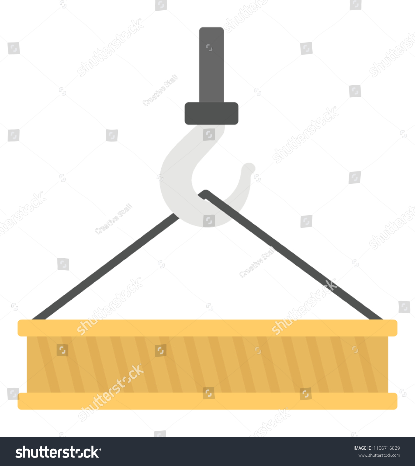 Crane Lifting Heavy Load Crane Service Stock Vector (Royalty Free ...