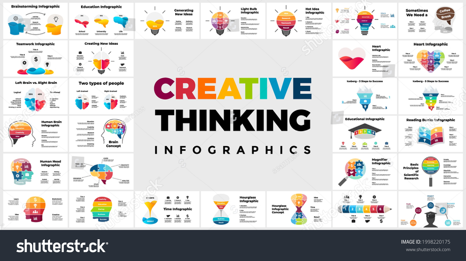 30 Creative Thinking Infographics Presentation Slide: vetor stock ...
