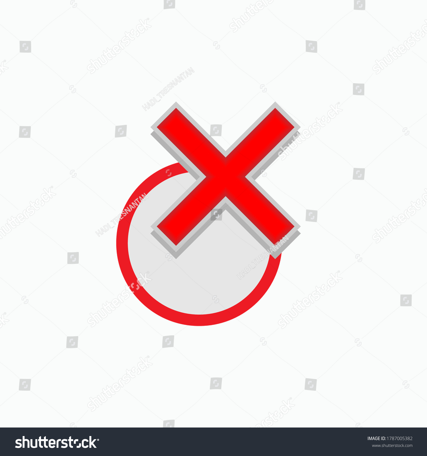 Cross Mark Icon Reject Symbol Vector Stock Vector (Royalty Free ...
