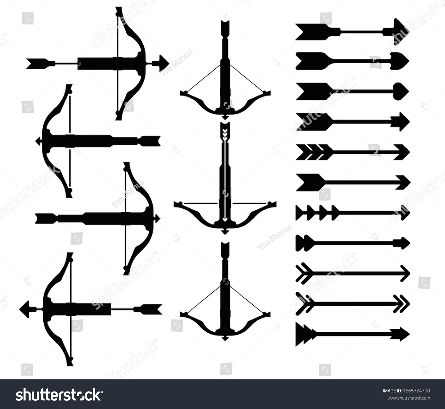 Crossbow Arrows Vector Icons Stock Vector (Royalty Free) 1565784790