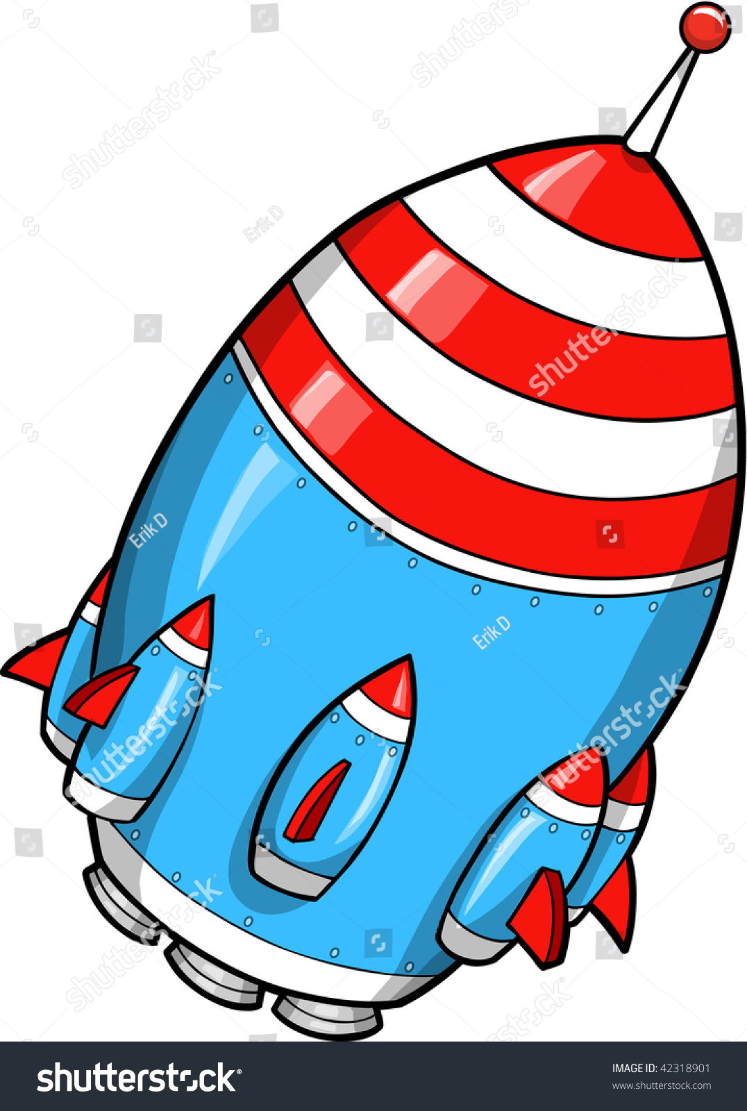Cute Big Fat Rocket Vector Illustration Stock Vector (Royalty Free ...