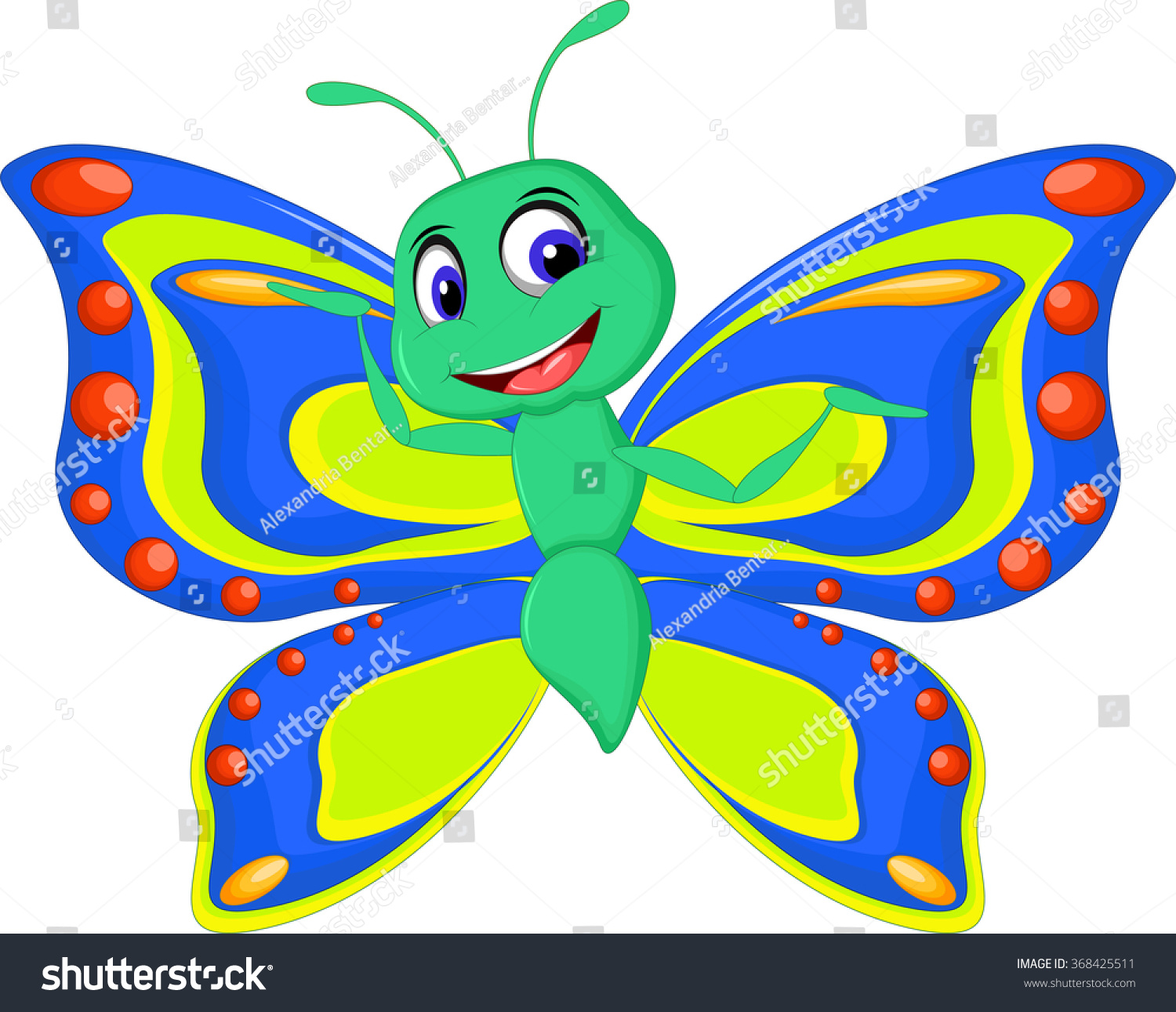 tira cómica de mariposa linda: vector de stock (libre de regalías ...