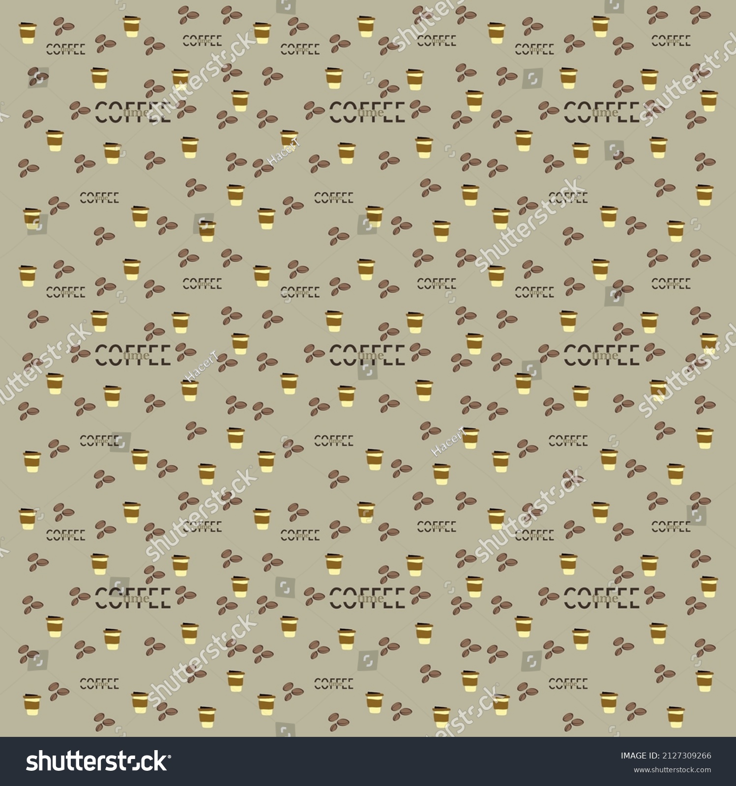 Cute Coffee Pattern Vector Background Cute Stock Vector (Royalty Free ...