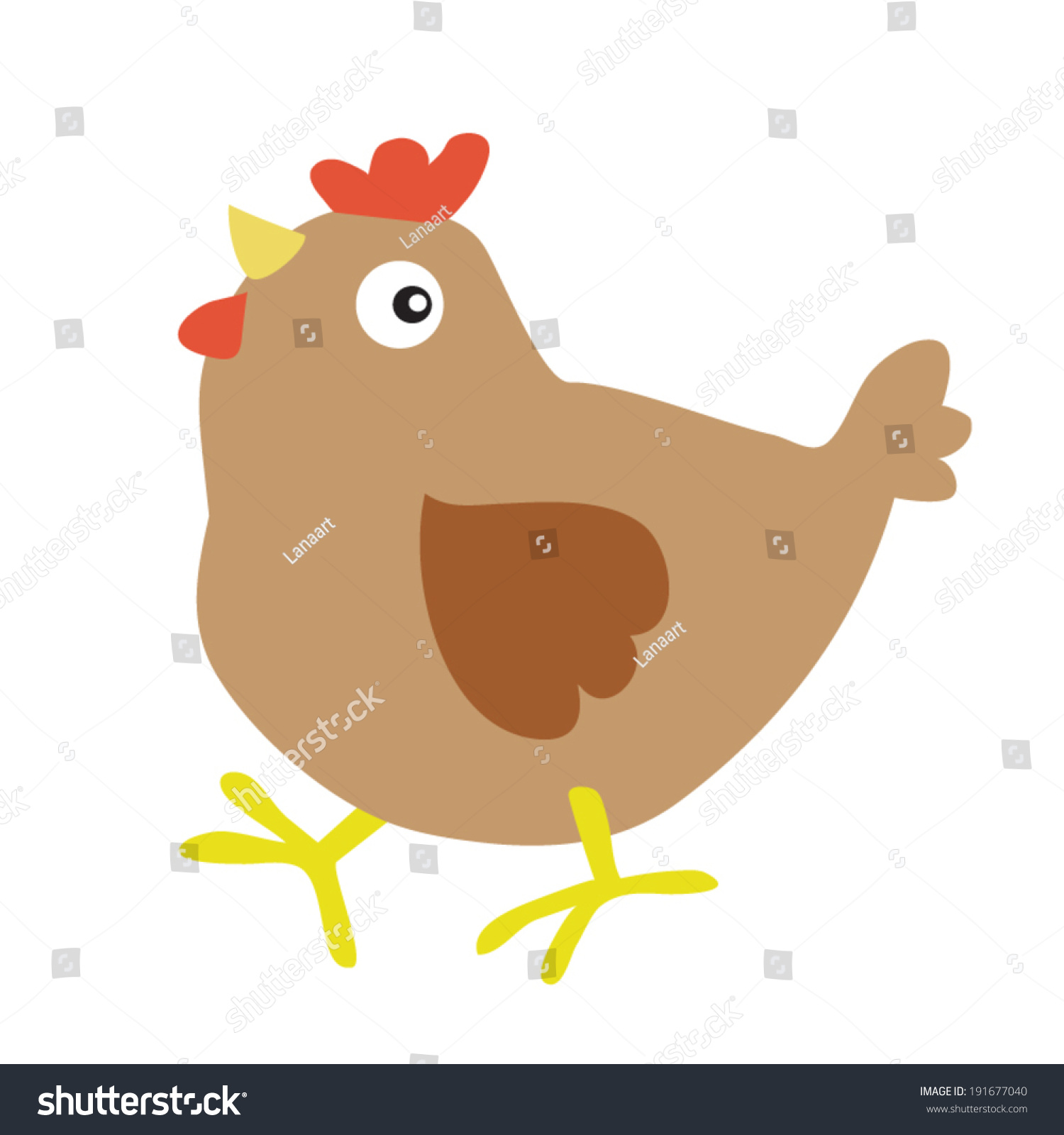 Cute Farm Hen Vector Illustration Stock Vector (Royalty Free) 191677040 ...