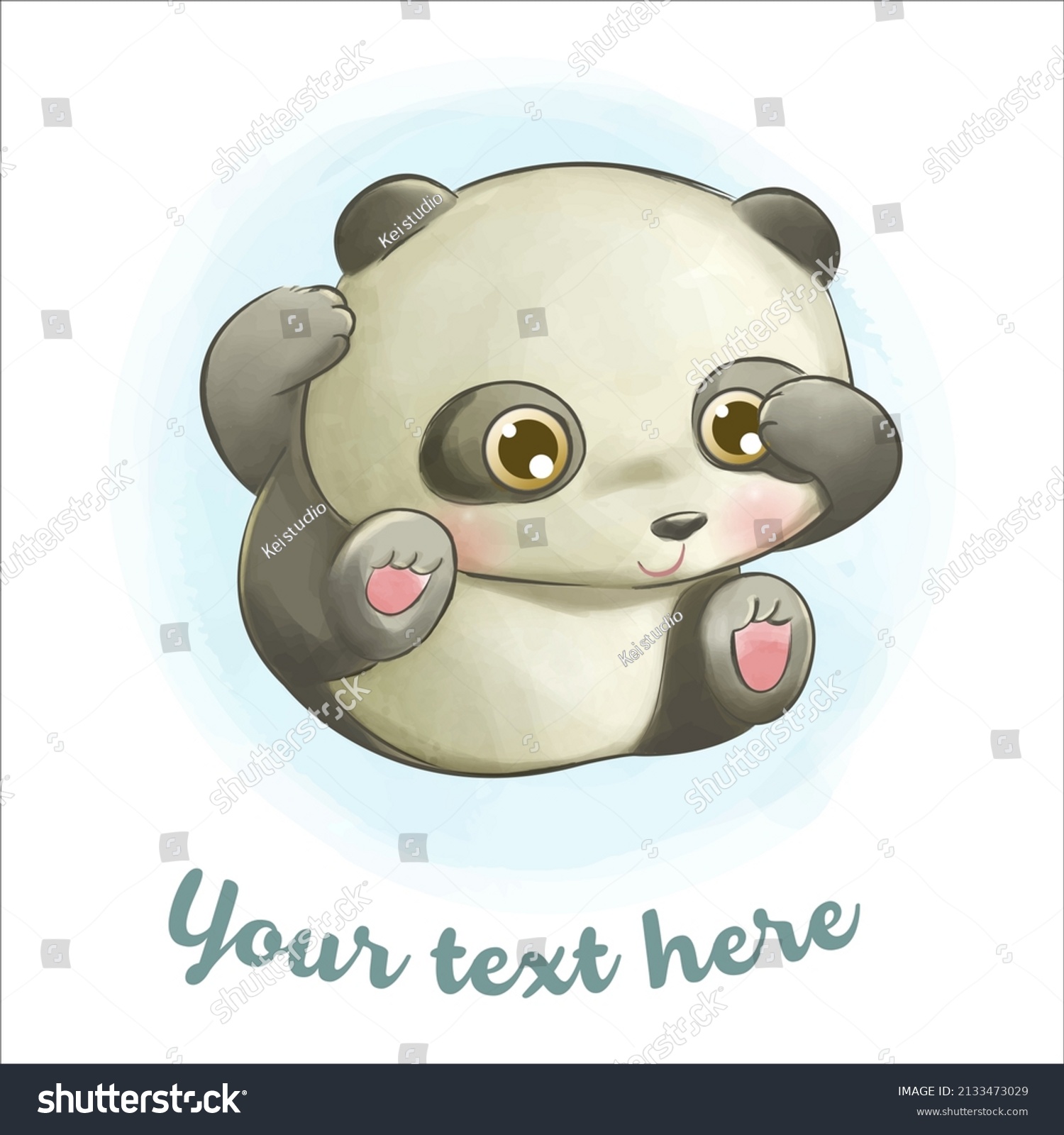 Cute Panda Hand Drawing Illustration Stock Vector (Royalty Free ...